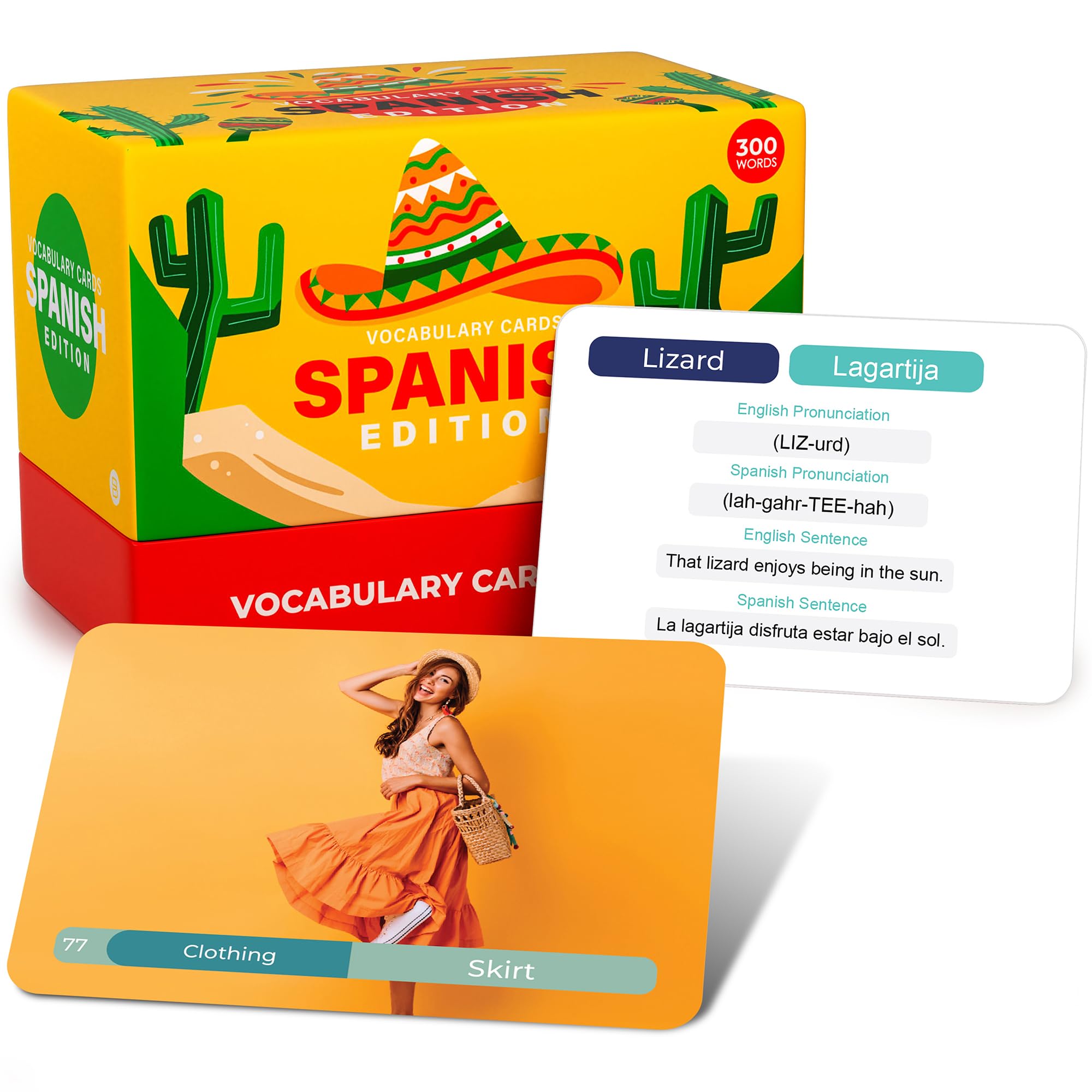 Snapklik.com : Spanish Vocabulary 300 Flash Cards - Beginner Vocab
