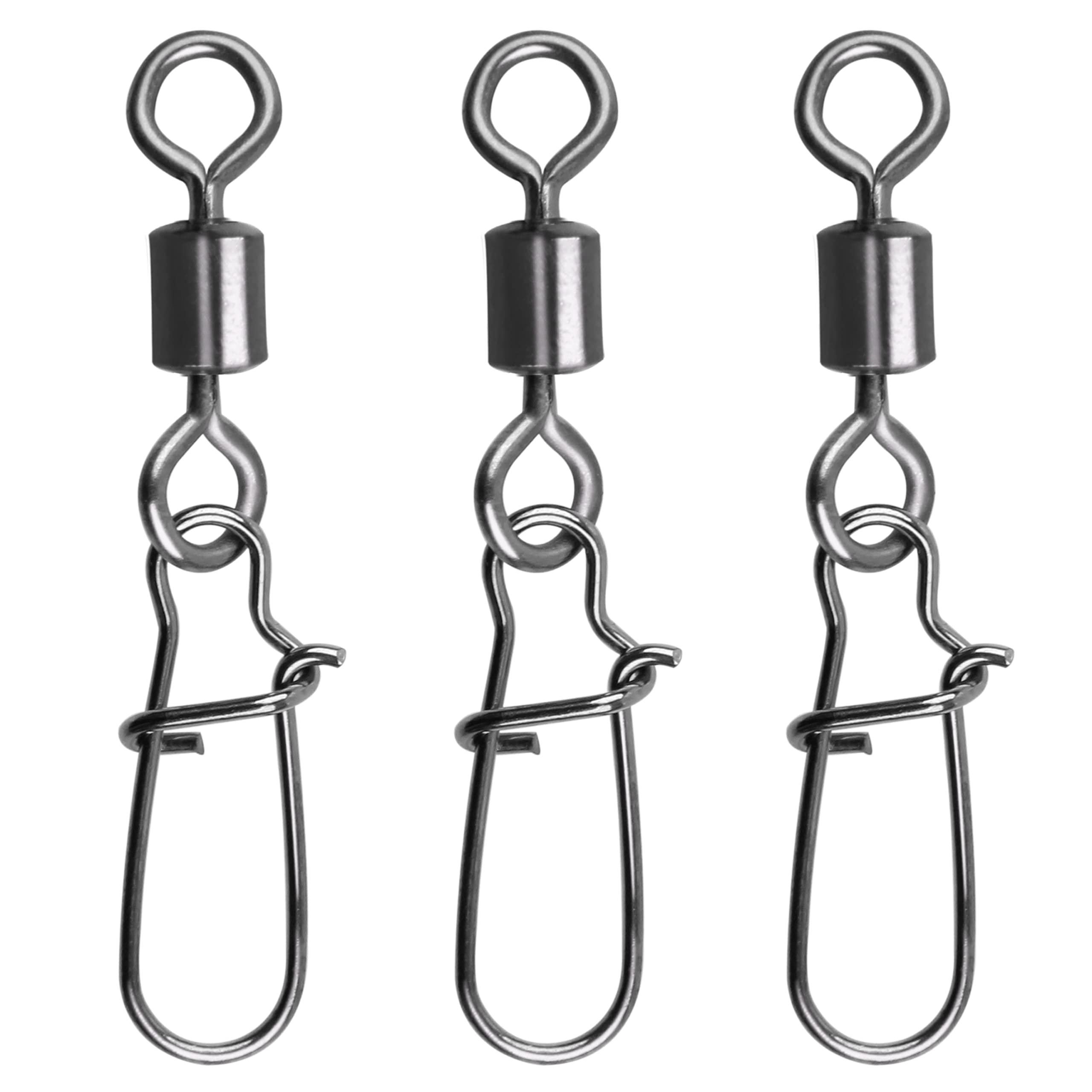 FUSIGO Fishing Swivel Snap Connector, 110Pcs Rolling Swivel with Duo ...