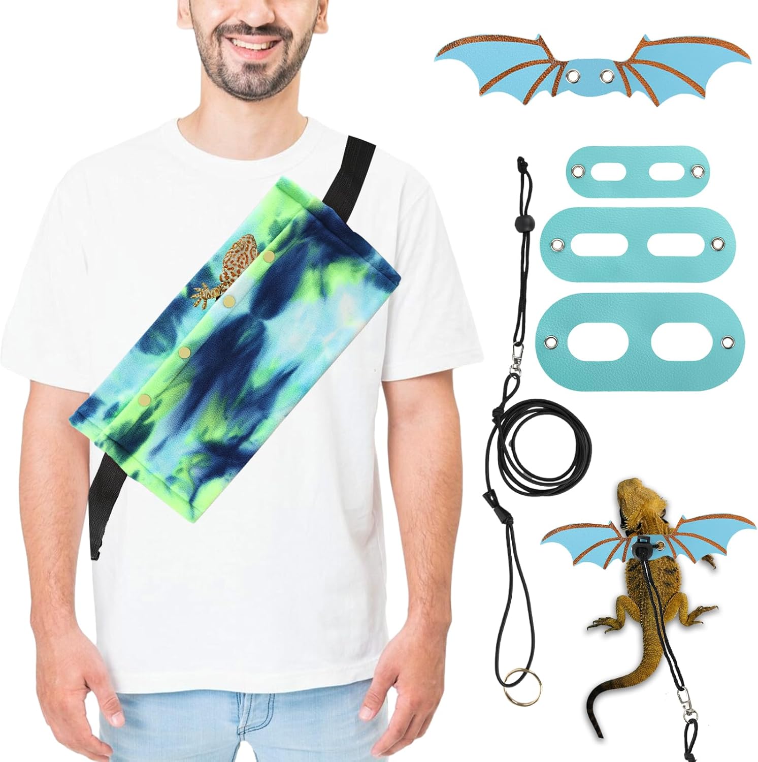 Amazon.com : Esmorah Bearded Dragon Carrier and Leash Harness with ...