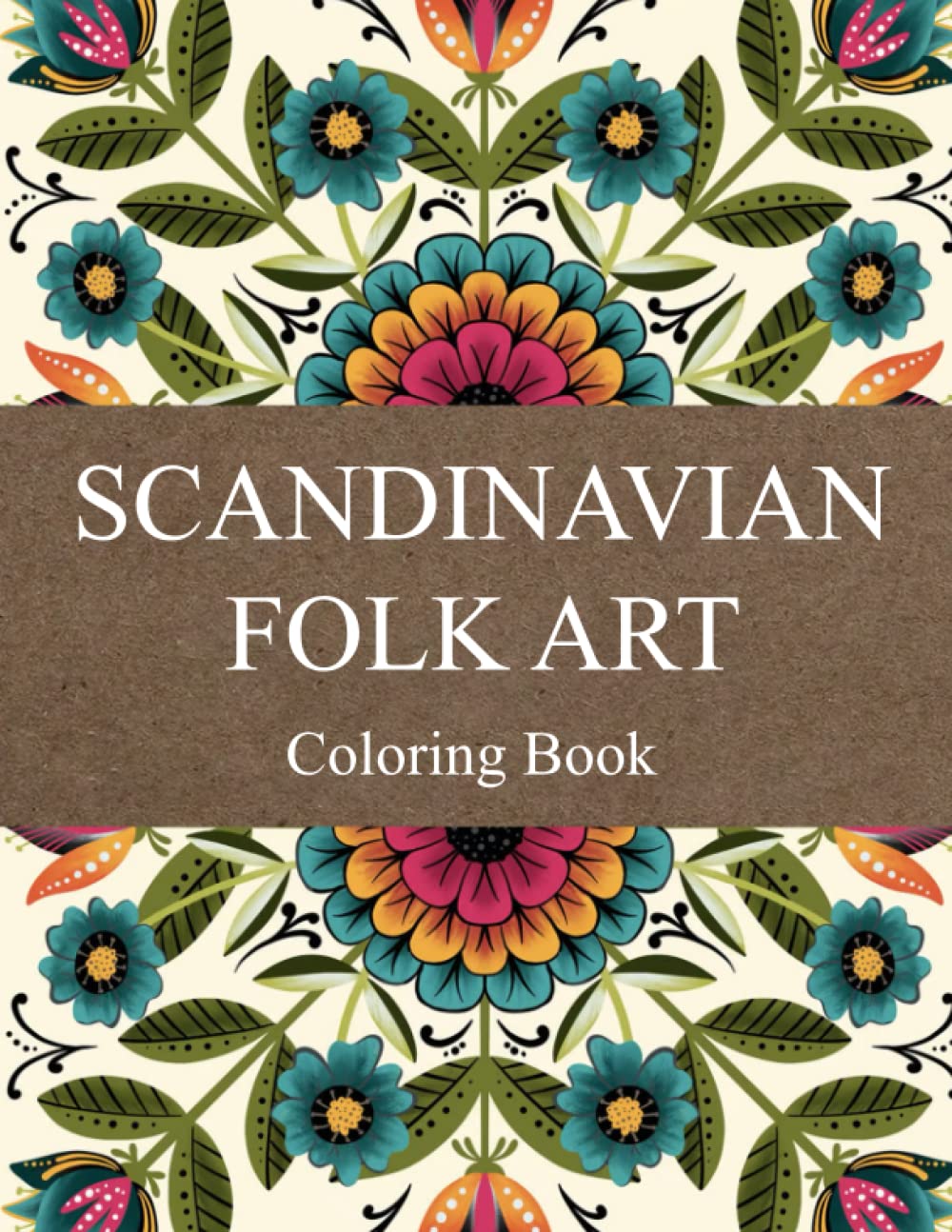 Scandinavian Folk Art Coloring Book: Nature Designs Coloring Pages With ...