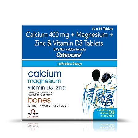 Buy Osteocare Calcium Tablets with 400mg Calcium, Magnesium, Zinc ...