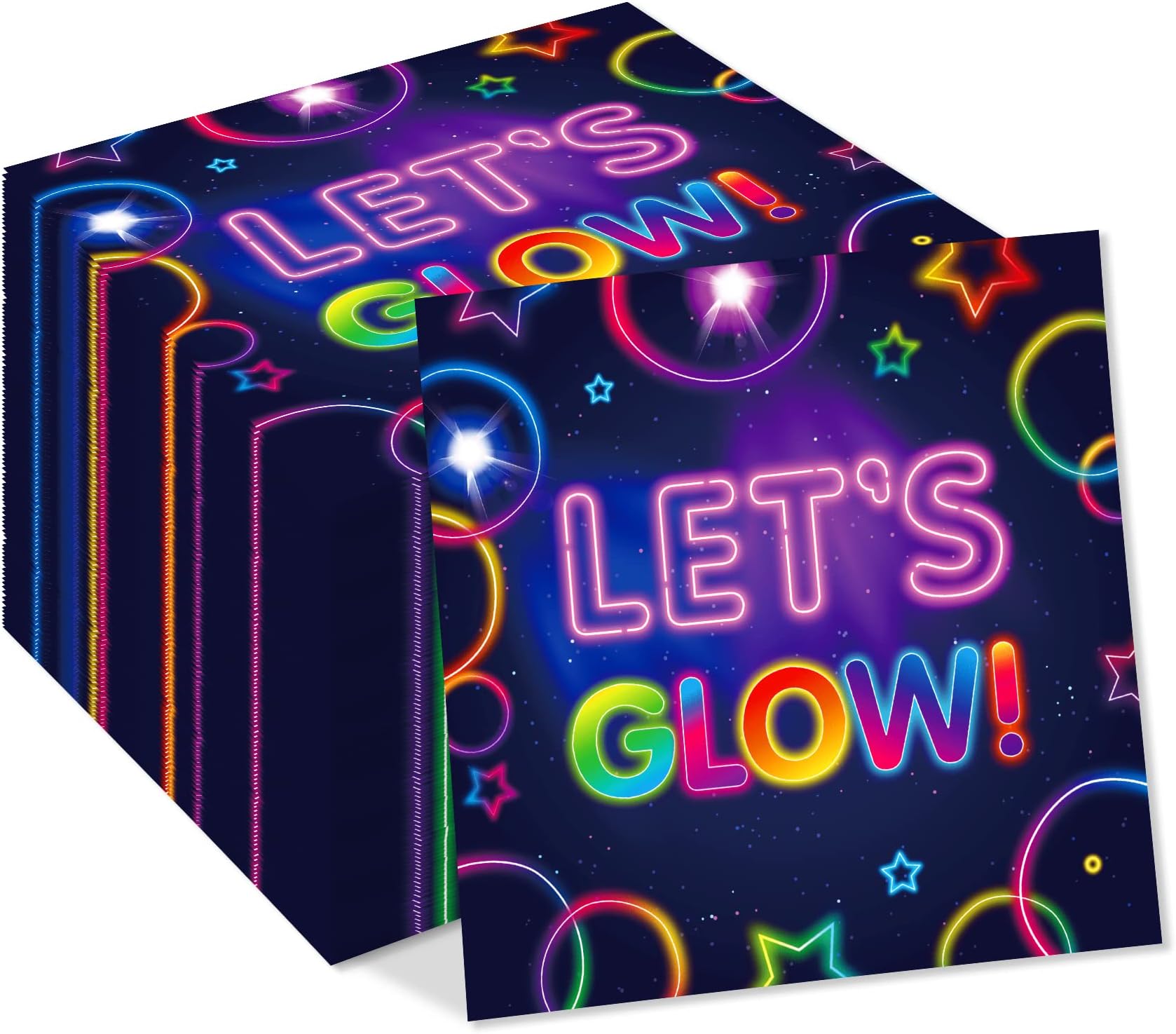 Amazon.com: Glow Party Supplies,40Pcs Glow Party Napkins Neon Birthday ...