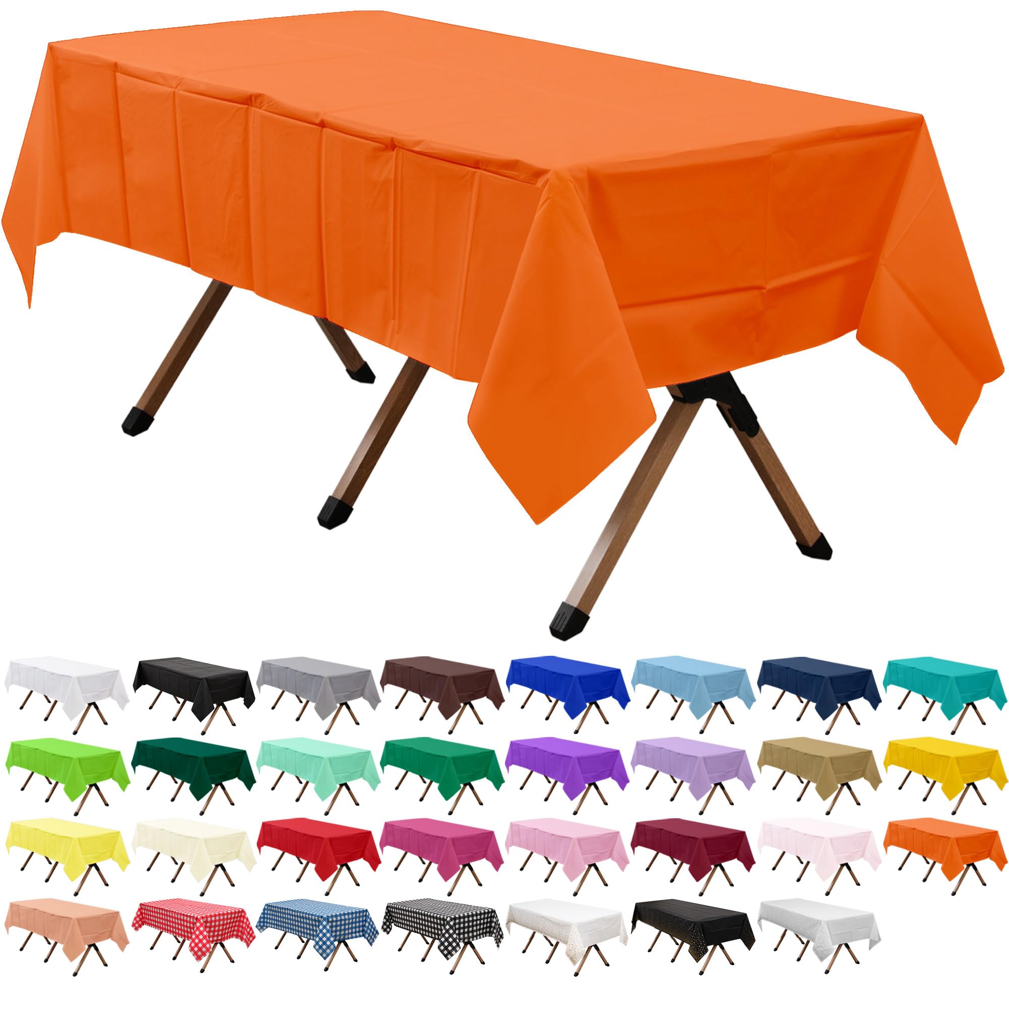 Amazon.com: dinexlence 2 Pack Orange Premium Plastic Tablecloth ...