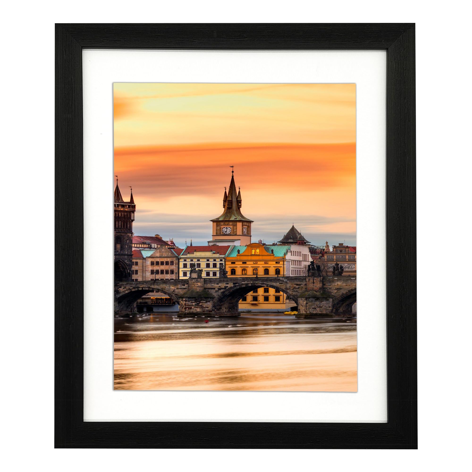 11x13 Photo Frame Gallery Picture frame with 8x10 mat,Black Wall and ...