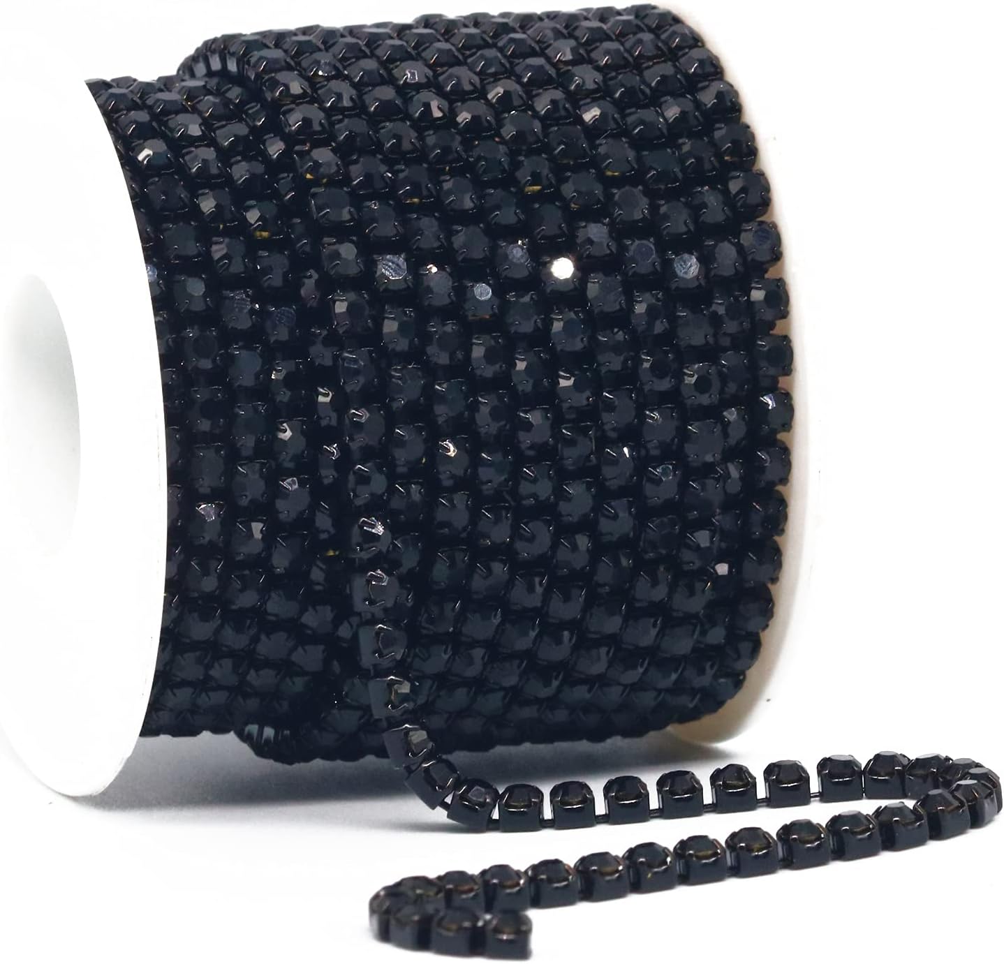 Amazon.com: Towenm 1 Roll 10 Yards 4MM Rhinestone Chain, SS16 Crystal ...