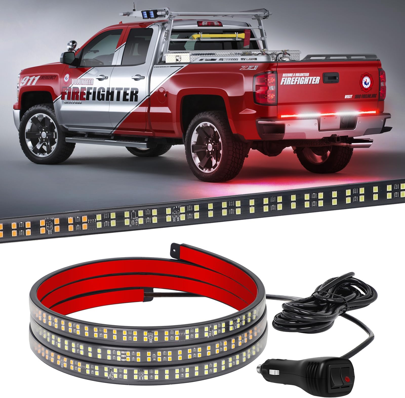 Amazon.com: XRIDONSEN 60 inch Truck Tailgate Emergency Lights Strip 360 ...