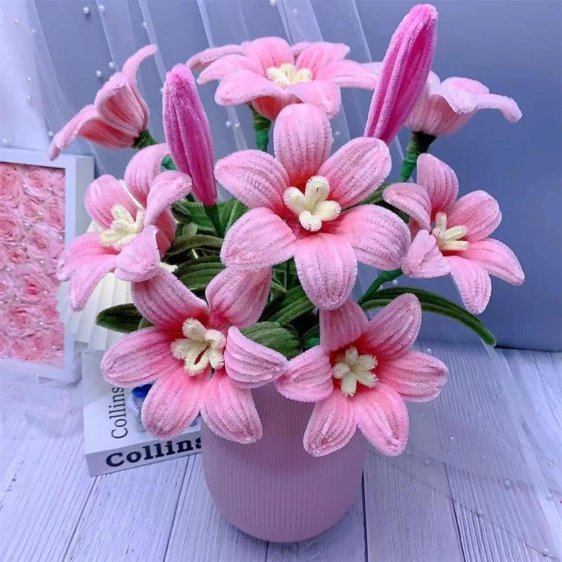 Amazon.com: YOOTOM 400PCS DIY Crafts Pipe Cleaner Flower Kits for Lily ...