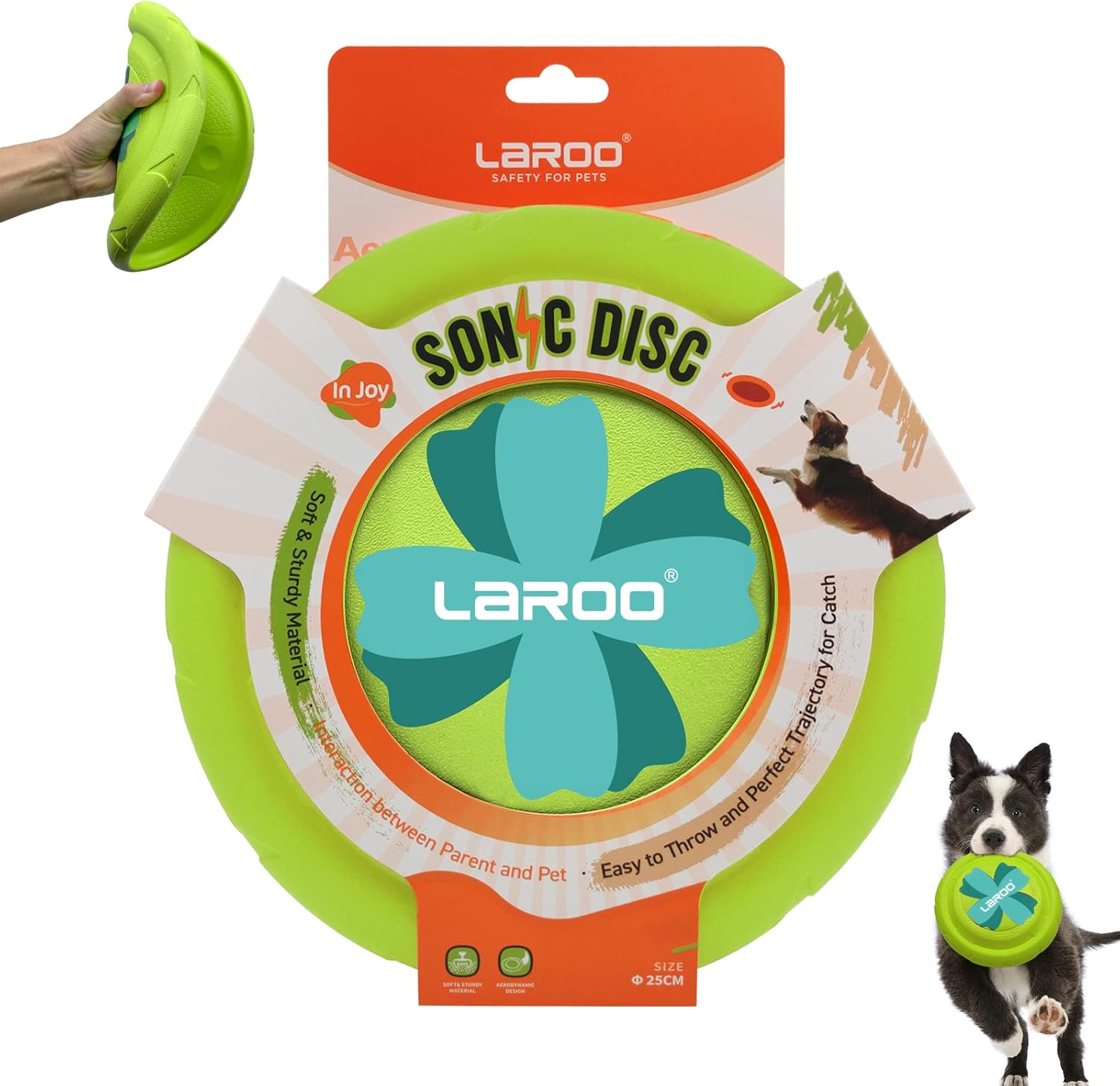 Amazon.com : LaRoo Dog Flying Disc, Flying Plate 9.6in Bite Resistant ...