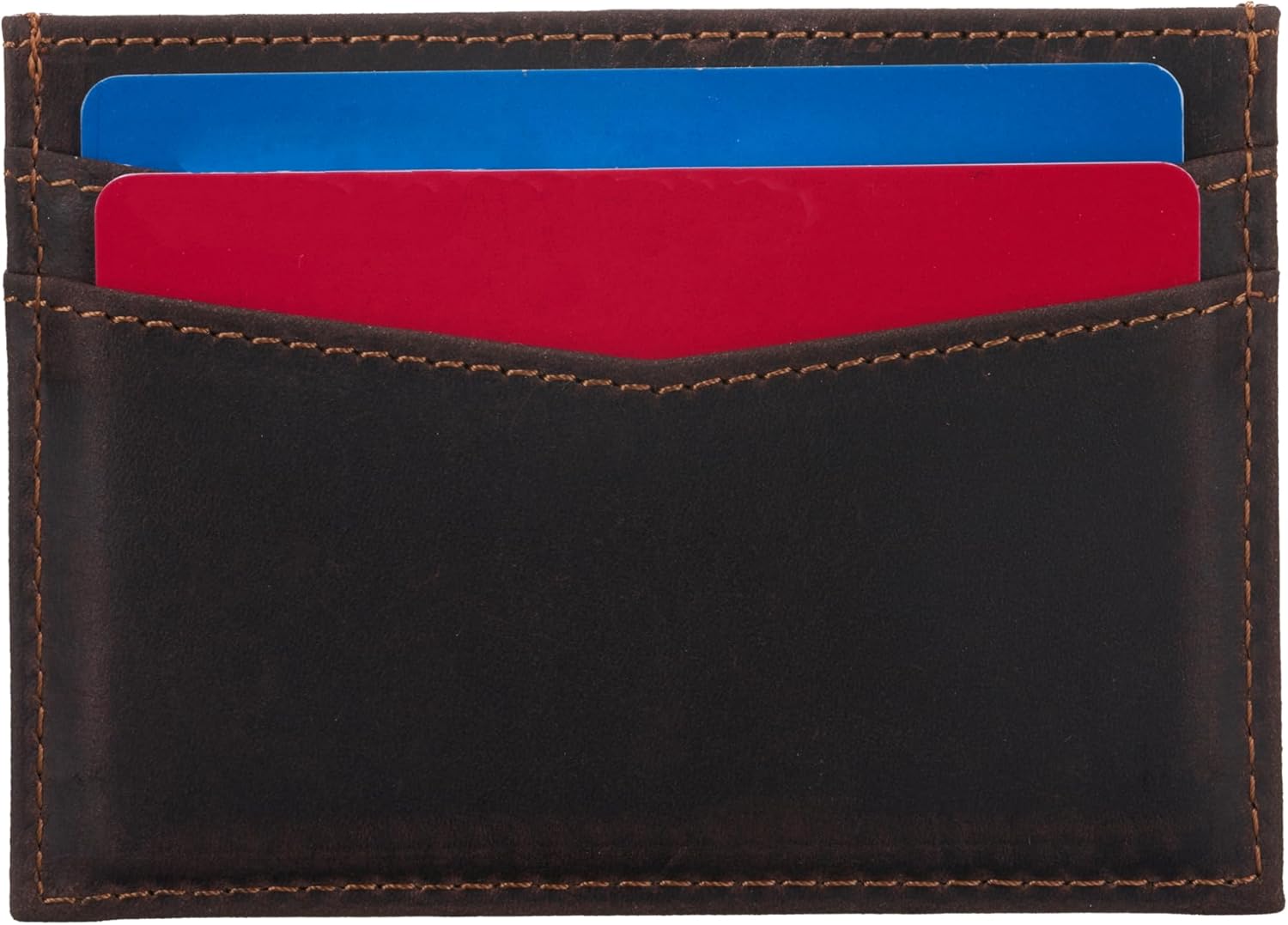 Amazon.com: Awesometik Classic Full Grain Leather Credit Card Holder ...