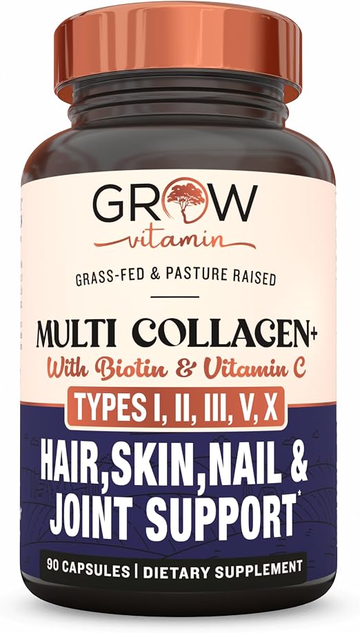Amazon.com: grow vitamin Multi Collagen Capsules, 1800MG (Types I, II ...