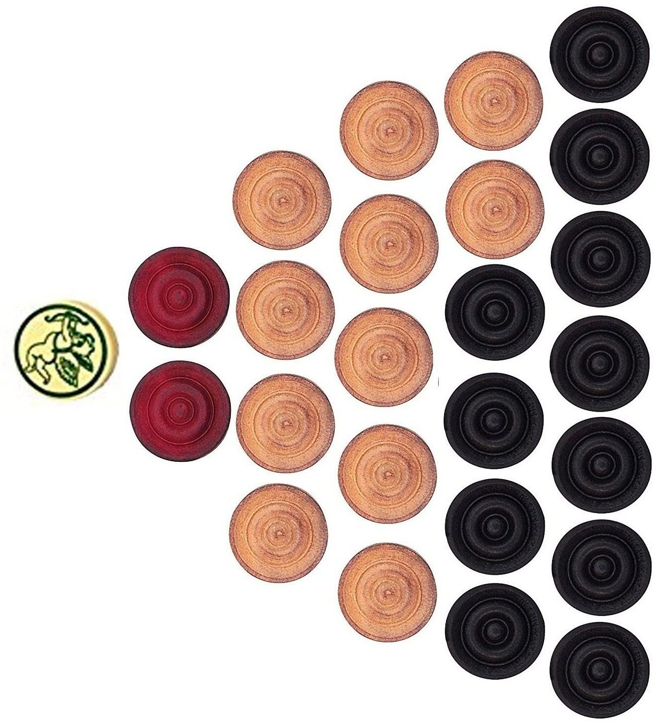 Buy Sportsholic 24 Pcs Wooden Carrom Coins Set with Striker and Powder ...