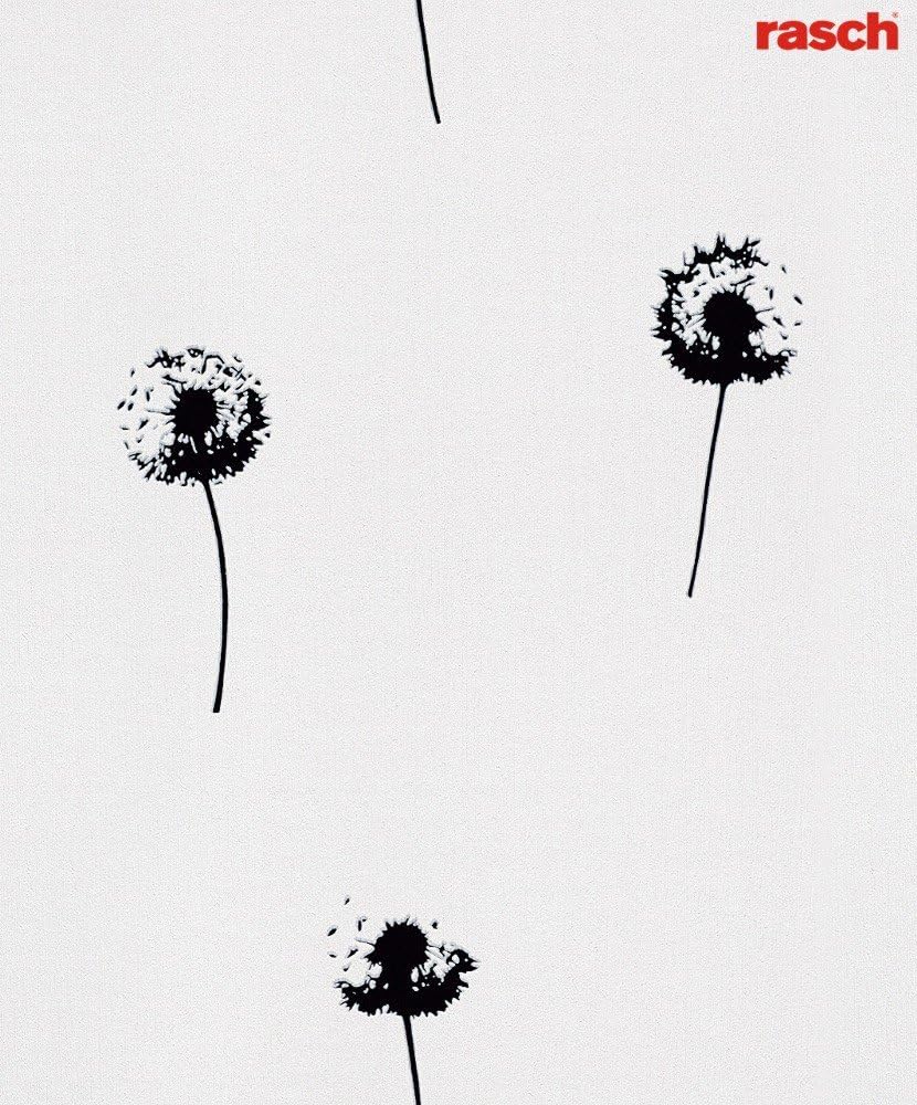 Rasch Tapete 712100 Vliestapete Muster"Pusteblume" weiß modern : Amazon ...
