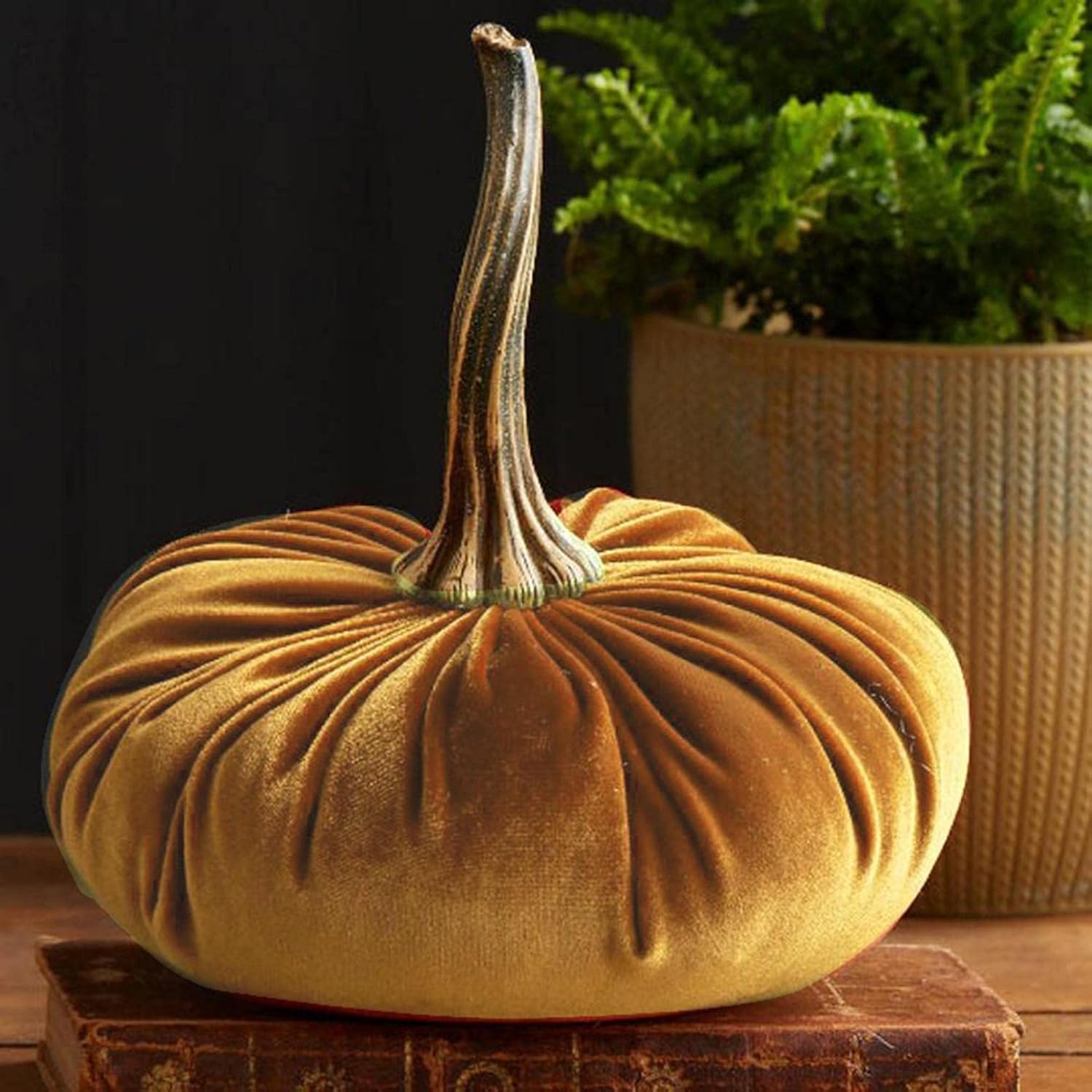 Amazon.com: Velvet Pumkins for Decorating, Rustic Faux Velvet Pumpkins ...