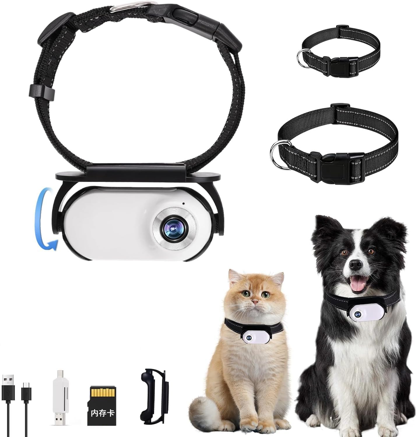 Amazon.com: hyxghBU HD Pet Camera Collar with Video Record Wireless ...