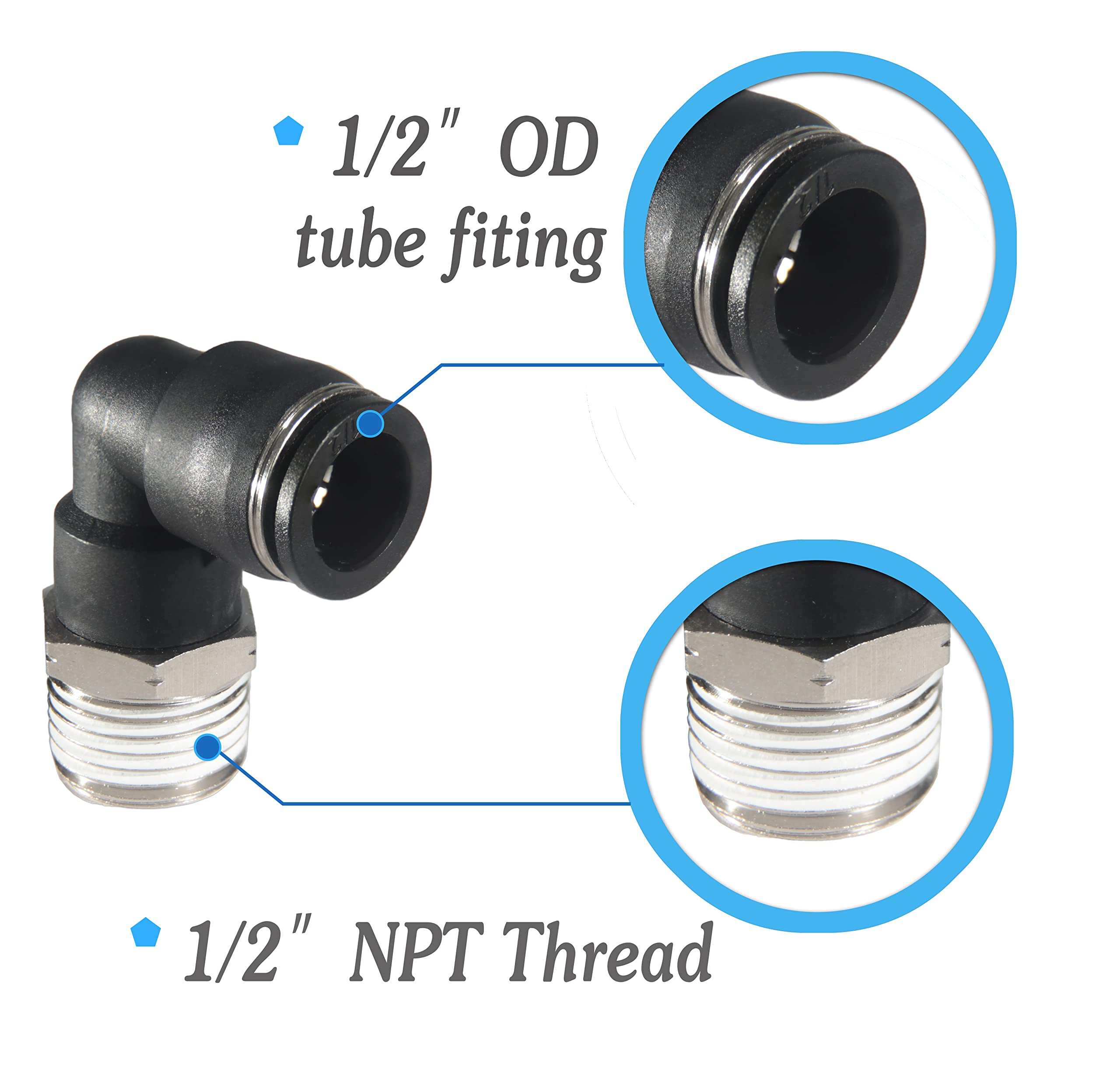 Snapklik.com : MSAEIQUN 1/2 Air Hose Fittings, Air Fittings Male Elbow ...