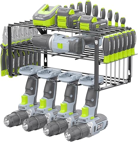 Amazon.com: WORKPRO Power Tool Organizer, Wall Mounted Power Tool ...