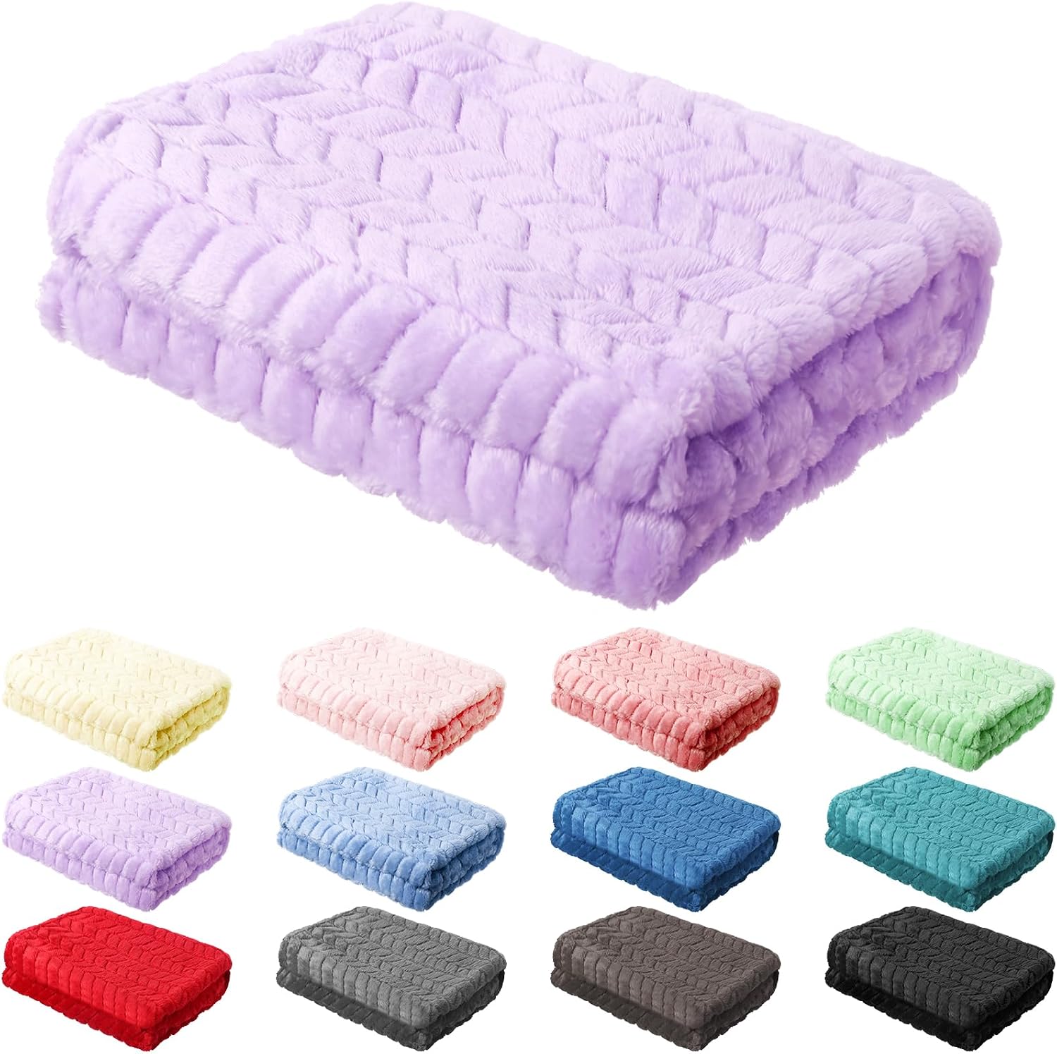 Amazon.com: Kinlop 12 Pcs Baby Blanket Flannel 24x30 Soft Throw Swaddle ...