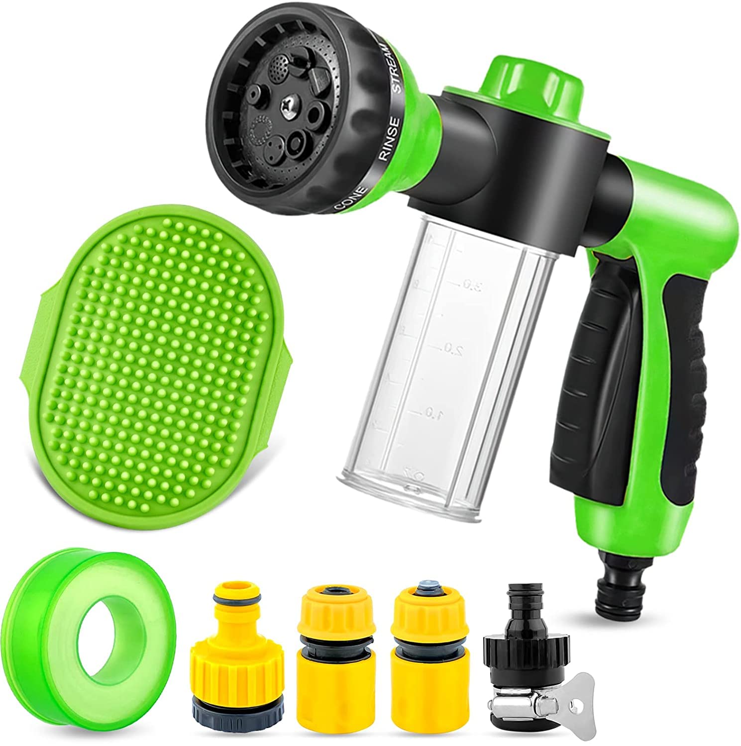 Amazon.com: Pup Jet Dog Wash Hose Attachment,8 Spray Pattern Dog Hose ...