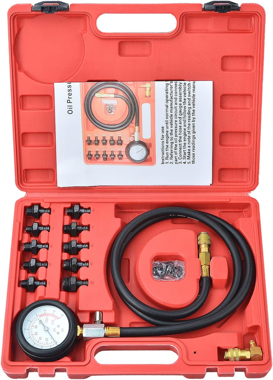 Zoomtools 0-140 PSI Engine Fuel Oil Pressure Tester Tool Engine ...