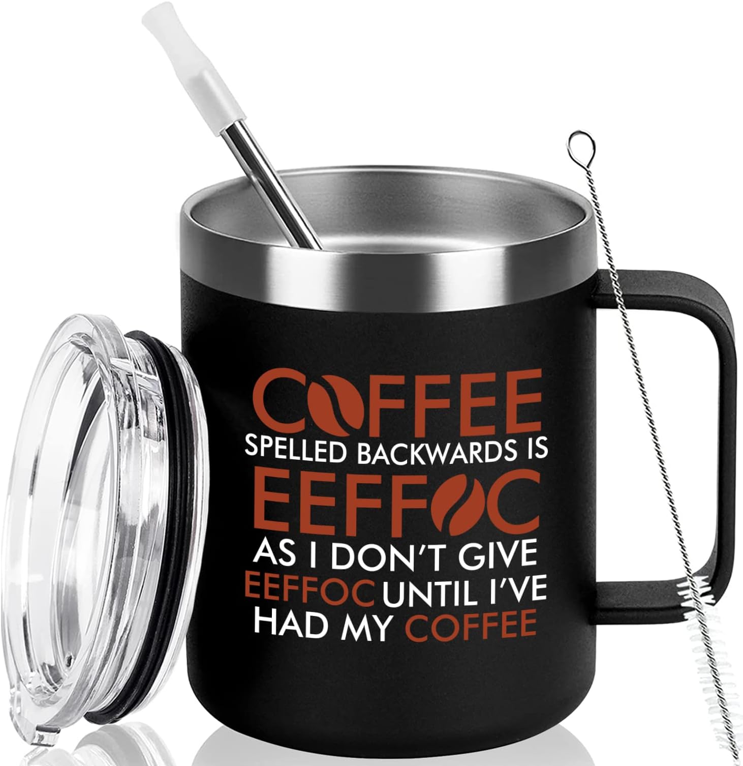 Amazon.com: Funny Coffee Cat Mug EEFFOC Is Coffee Spelled Backwards. 11 ...