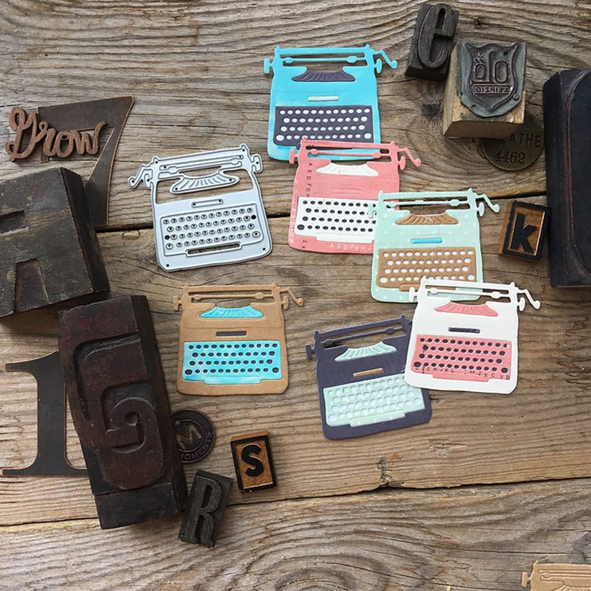 Amazon.com: Vintage Typewriter Metal Cutting Dies Typewriter Die Cuts ...