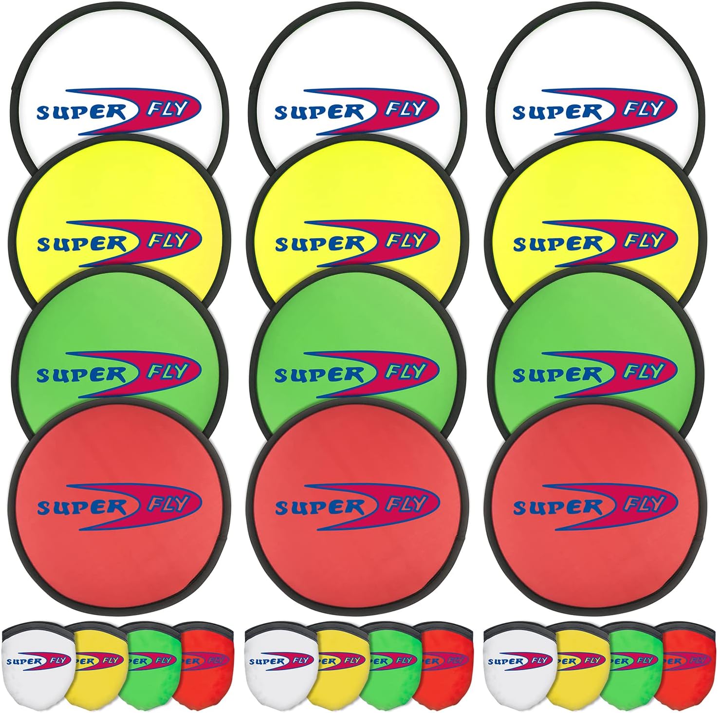 ArtCreativity Folding Pocket Frisbee Set (12 Pack) Foldable Frisbees ...