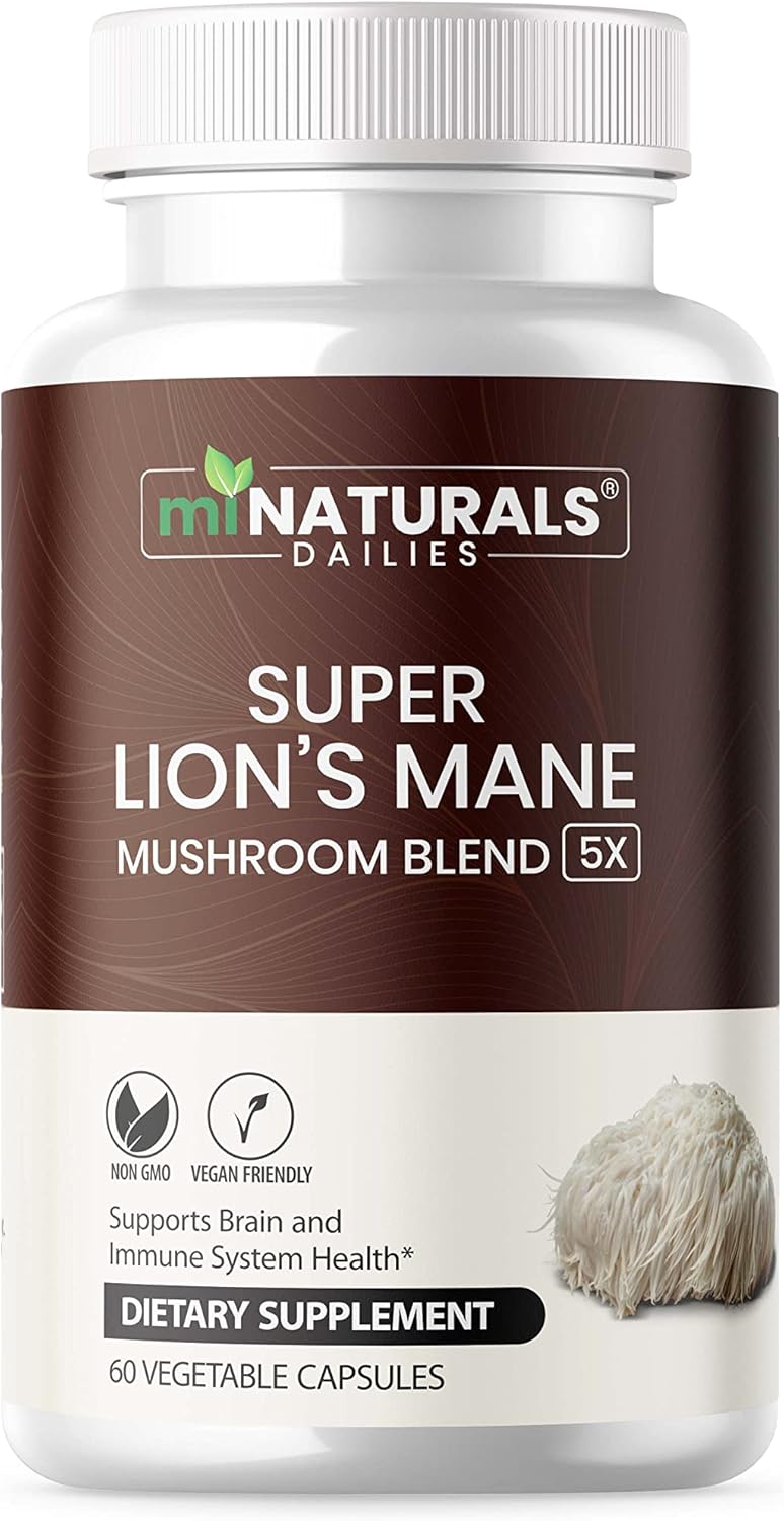 Amazon.com: MINATURALS Lions Mane Supplement Capsules - 5 Mushroom ...