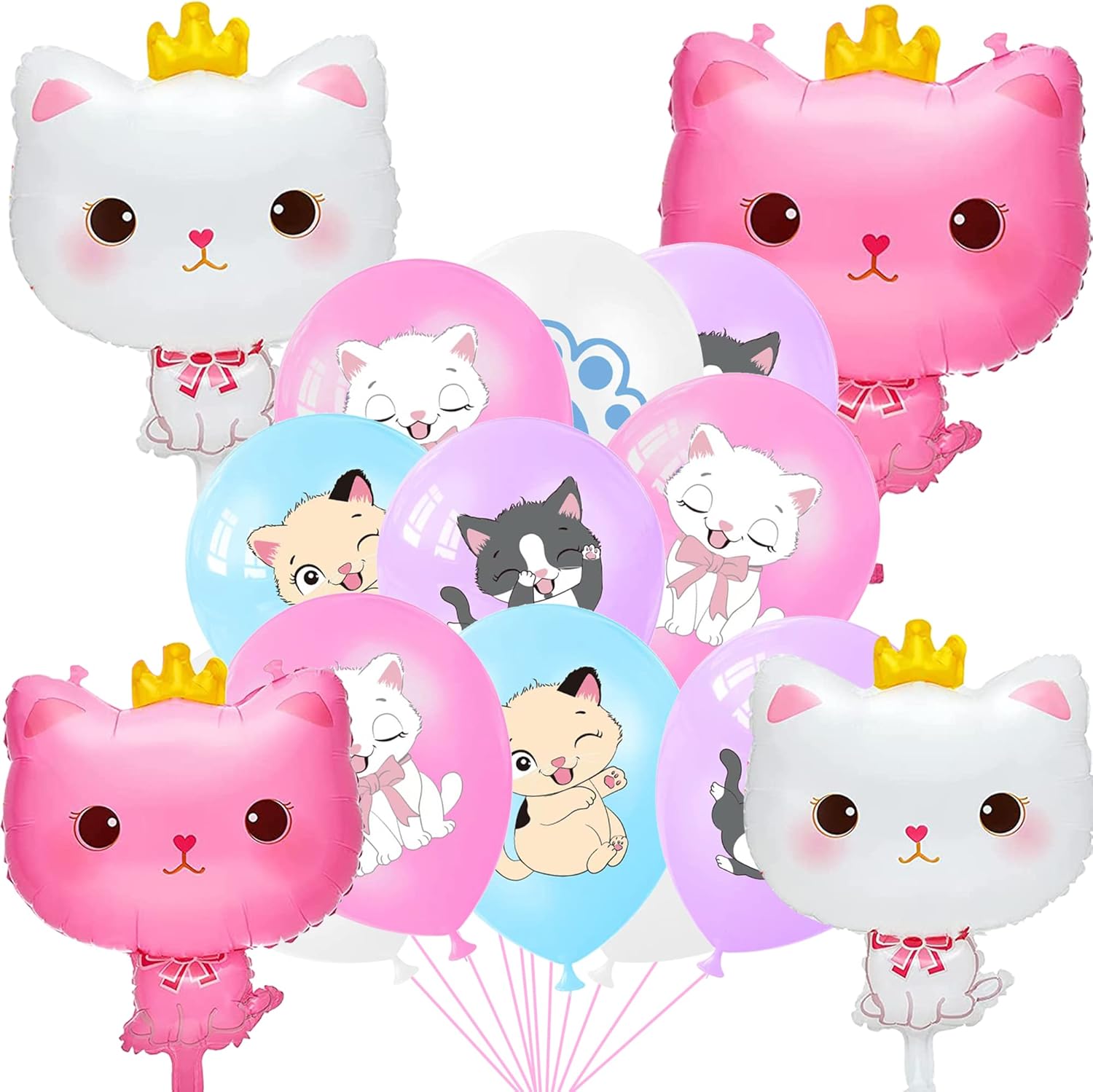 Cat Party Balloons Kitty Balloons for Birthday Decoration 16 Cartoon ...