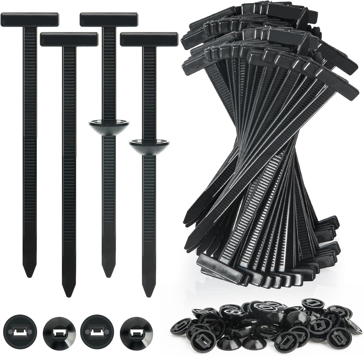 Amazon.com: 50PCS Nylon Universal Cable Tie Buckle, Self-Locking ...