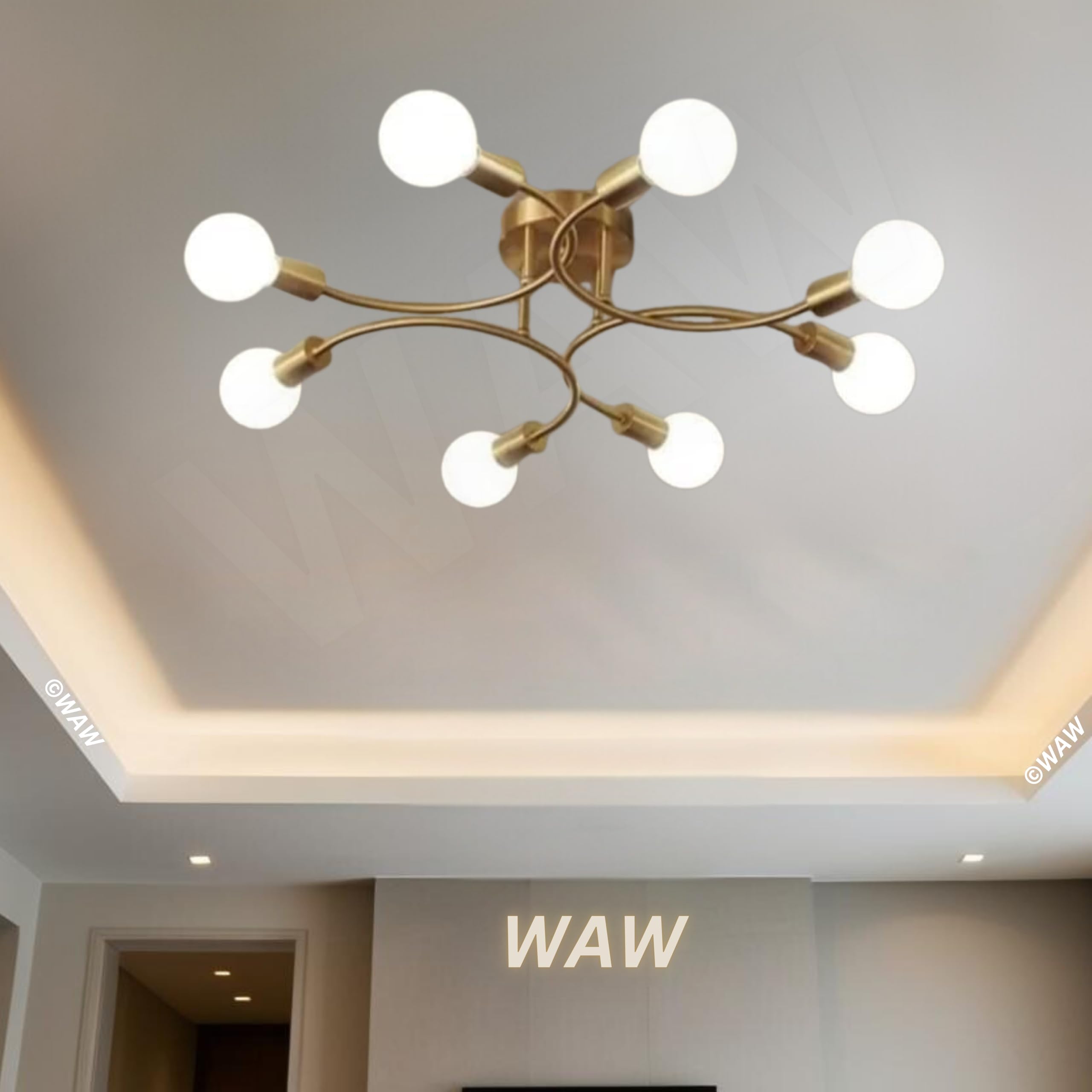 Buy WAW Ceiling Chandelier Lighting 8 Blub-Light Sputnik Chandelier ...