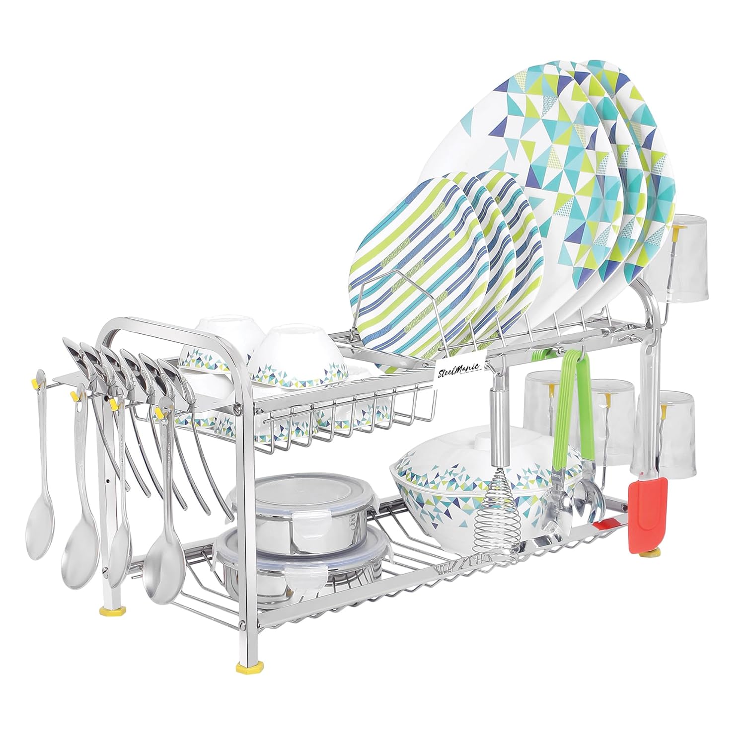 SteelManic 2 Layers Shelf Utensil Stand for Kitchen - Wall Mount ...