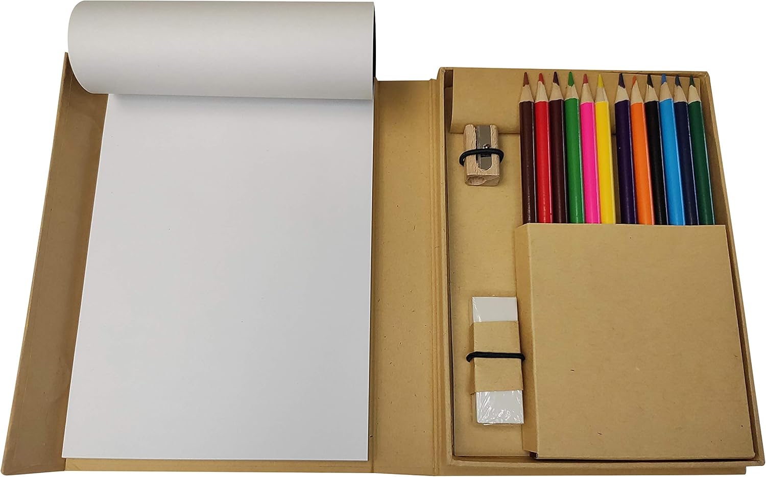 A5 Hard Cover Kraft Pencil Box Set. Includes 12-Coloured Pencils ...