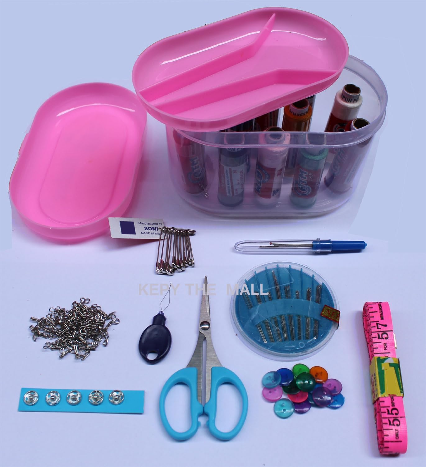 KEPY THE MALL 2 Layer Small Wonder Portable Travel Sewing Kits Box with ...