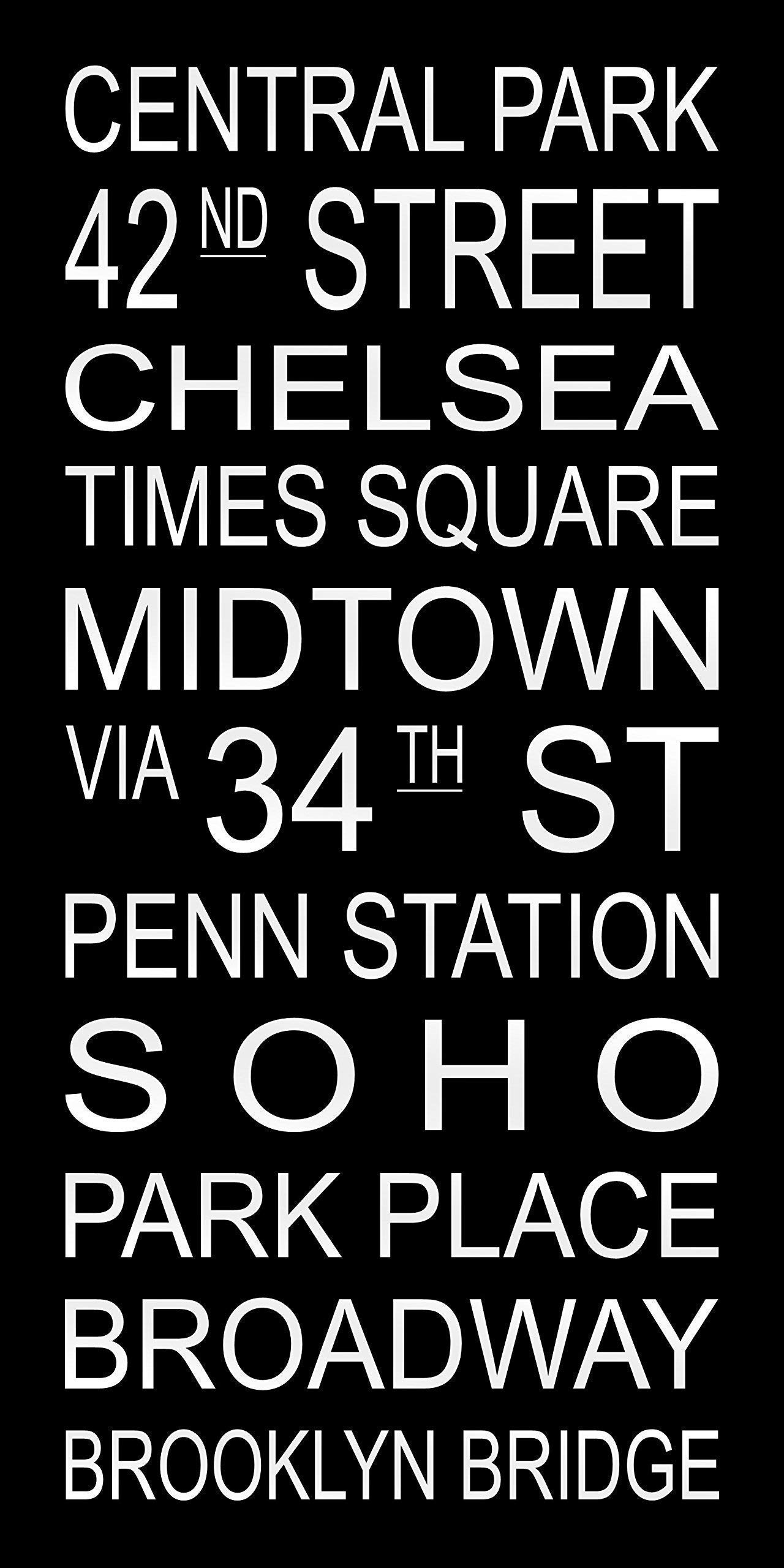 New York City Subway Sign Print Central Park Penn Station | Desertcart ...