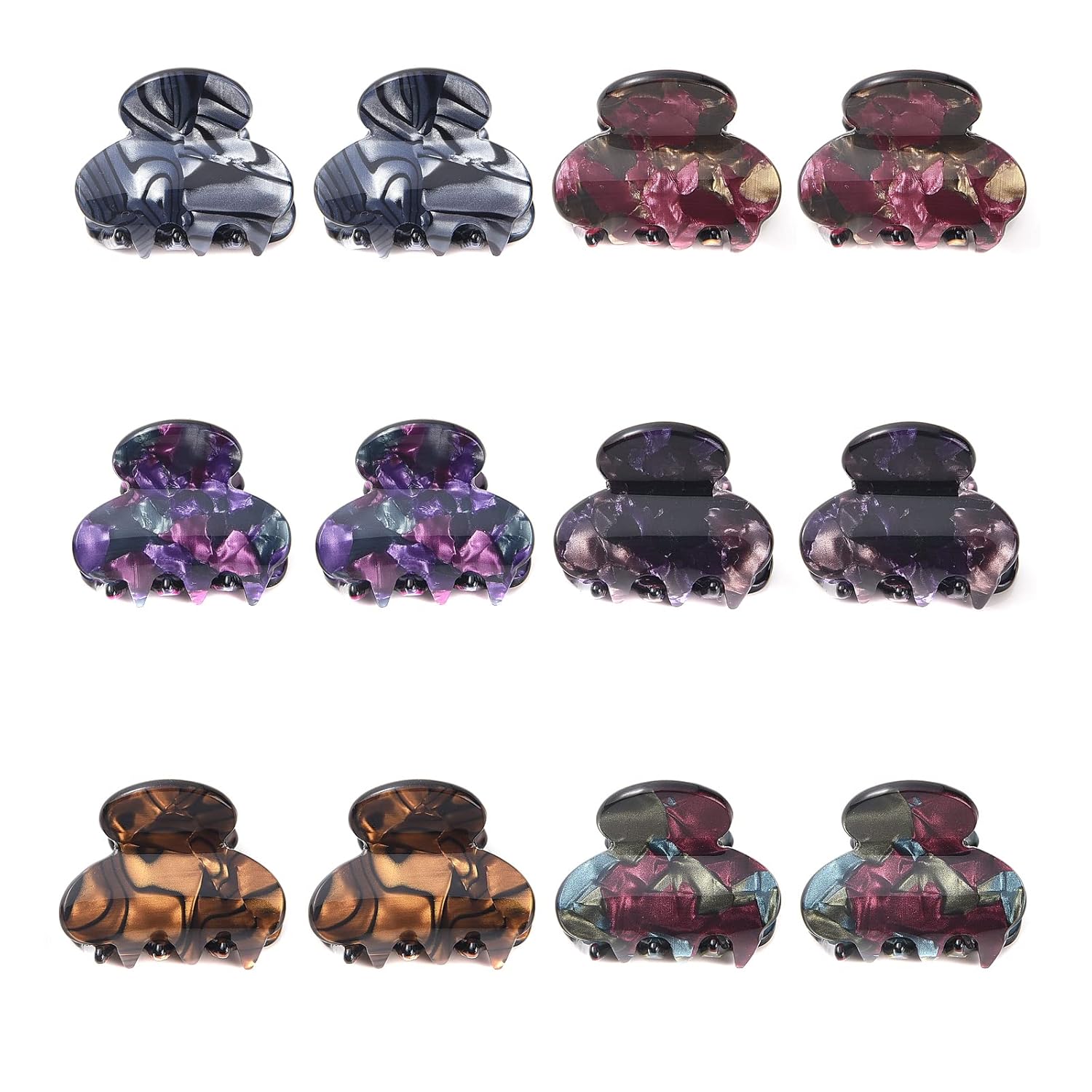 Amazon.com : Carede 1.2 inch Small Hair Clips Plastic Hairs Claws ...