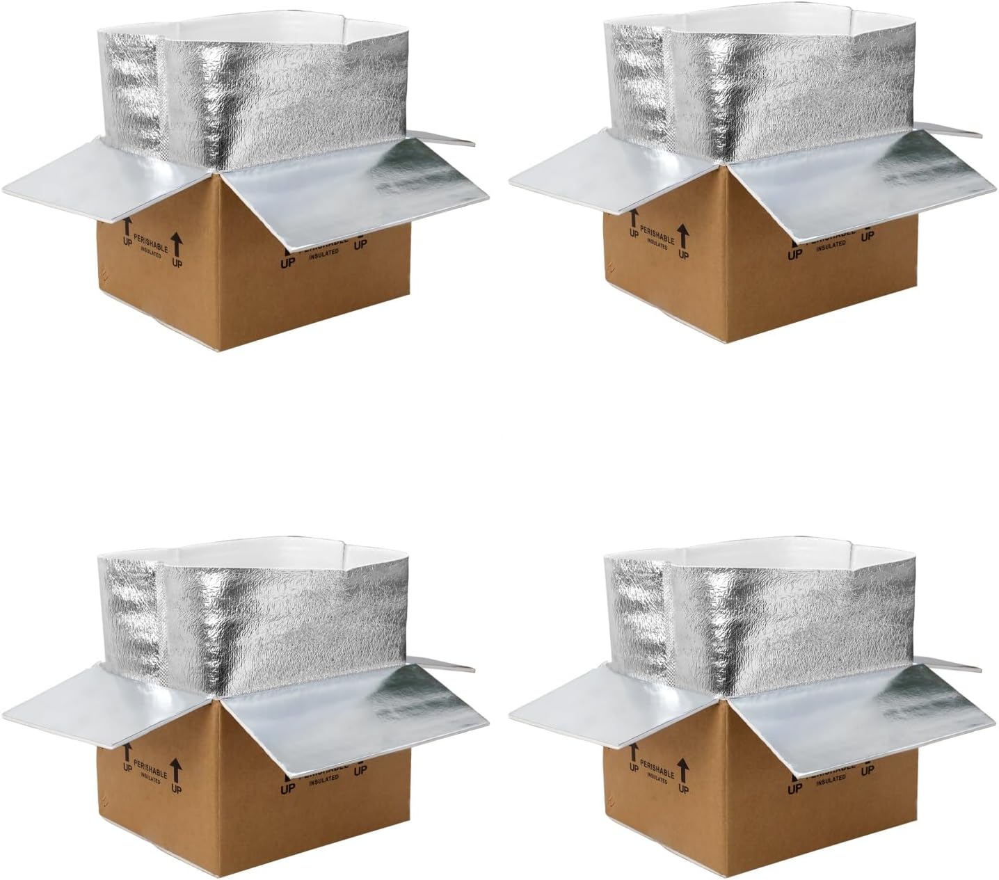 Amazon.com: 12x10x8''4 Pack Insulated Shipping Boxes with Aluminum Foil ...