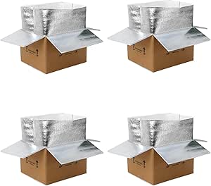 Amazon.com: 12x10x8''4 Pack Insulated Shipping Boxes with Aluminum Foil ...