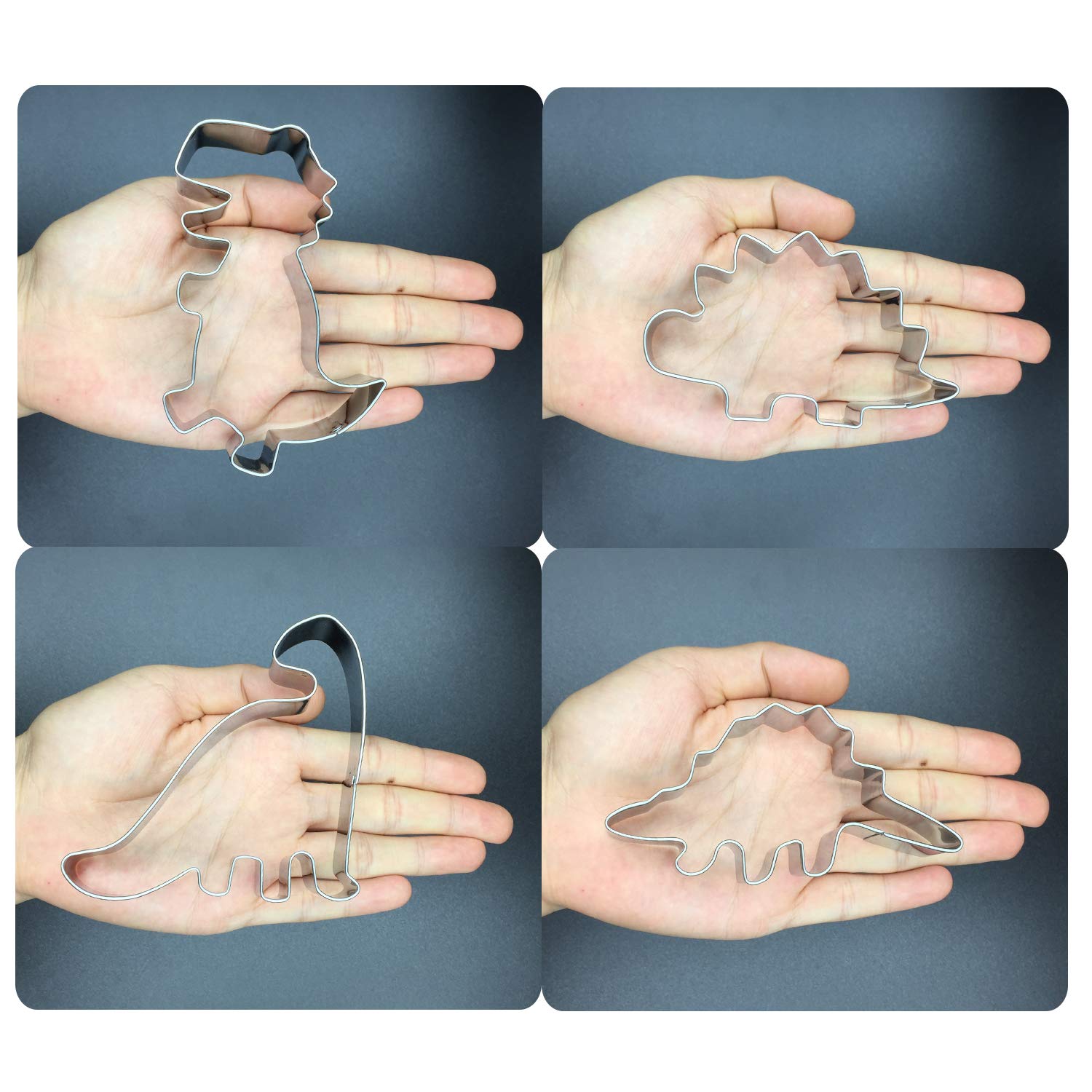 Buy Bonropin Dinosaur Cookie Cutters Set - 7 Piece Stainless Steel ...