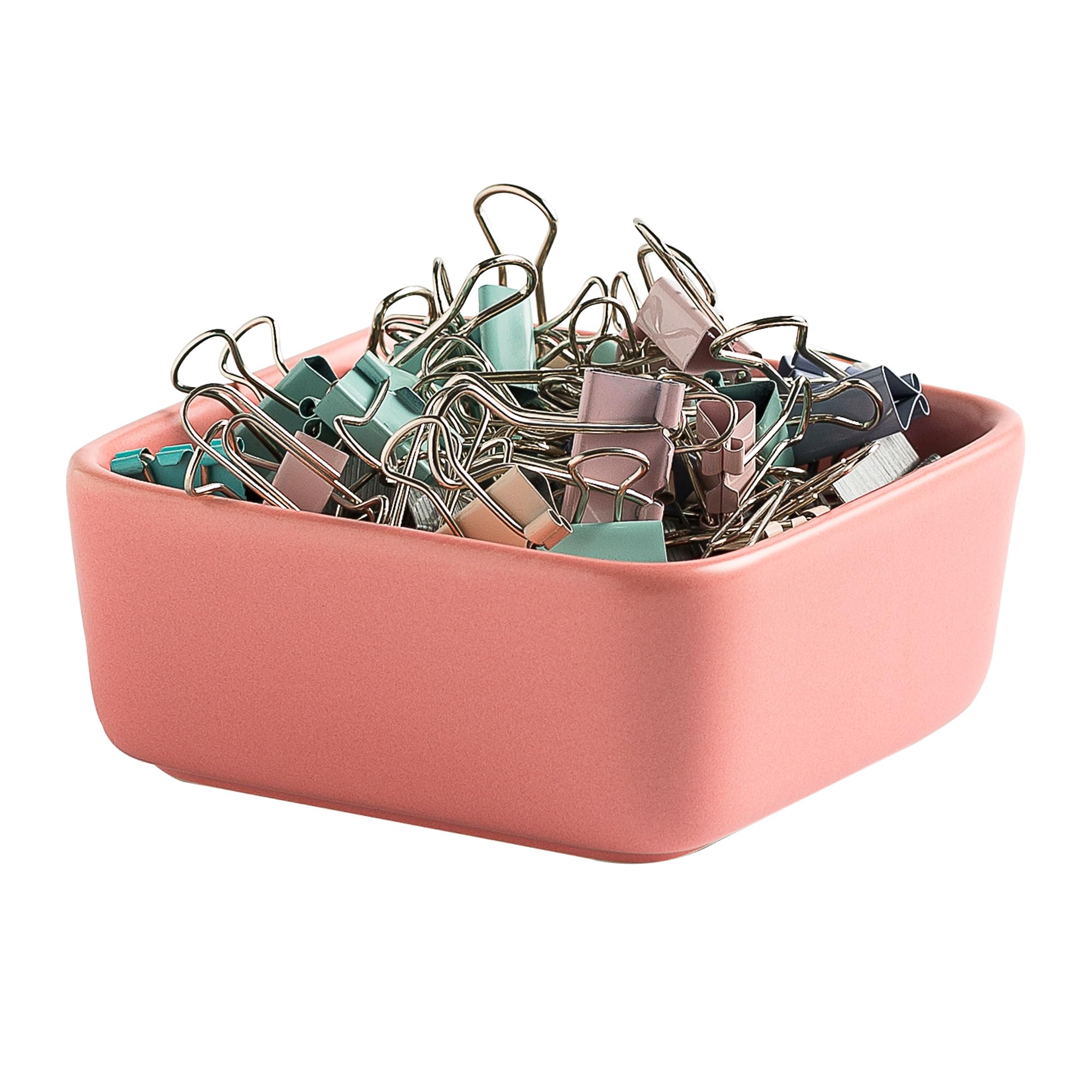 Amazon.com : Mecaikru Ceramic Paper Clip Holder for Desk Cute Binder ...