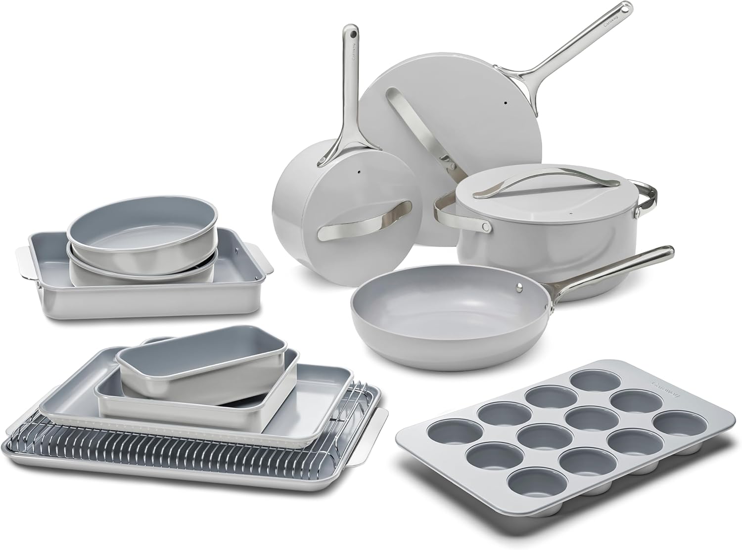 Amazon.com: Caraway 23-Piece Nonstick Ceramic Cookware & Bakeware Set ...