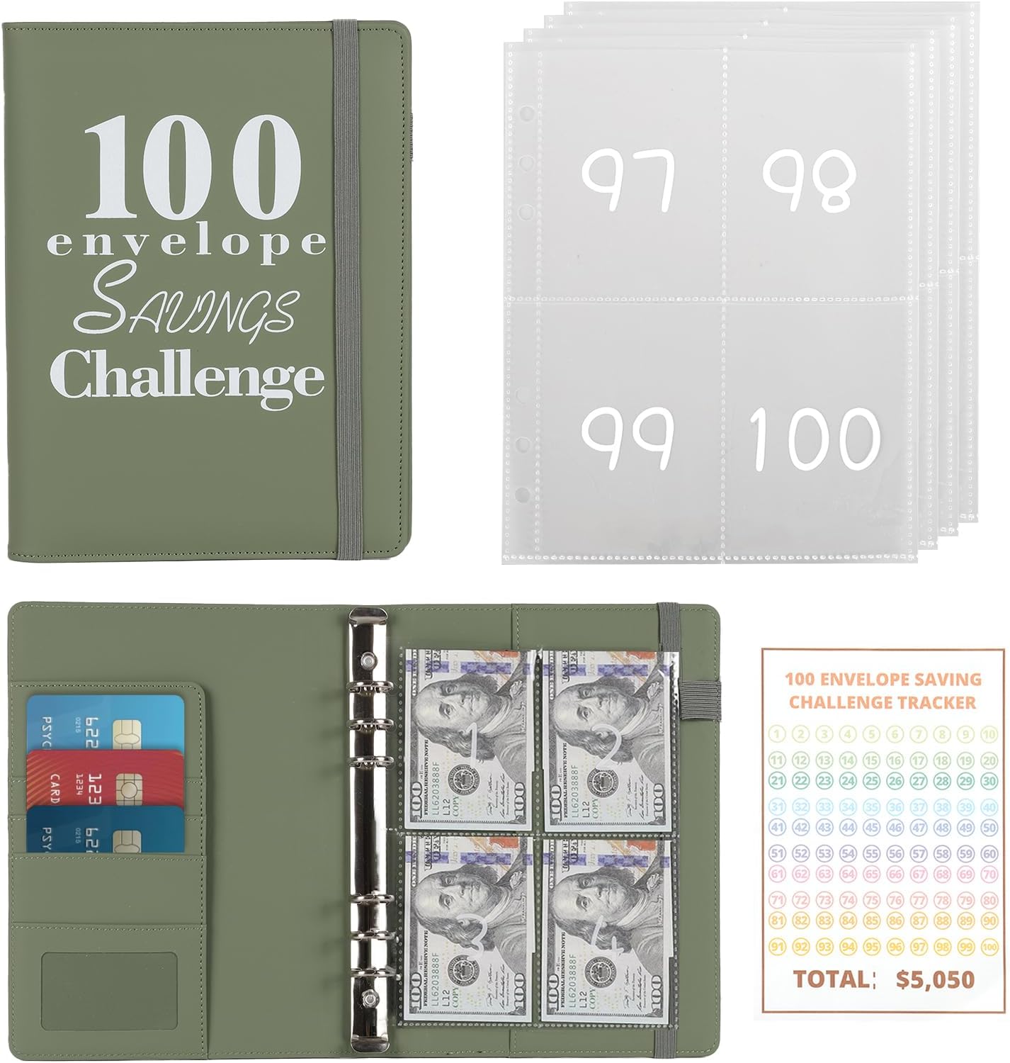 Amazon.com: OBACAT Budget Binder with Cash Envelopes: Savings Challenge ...