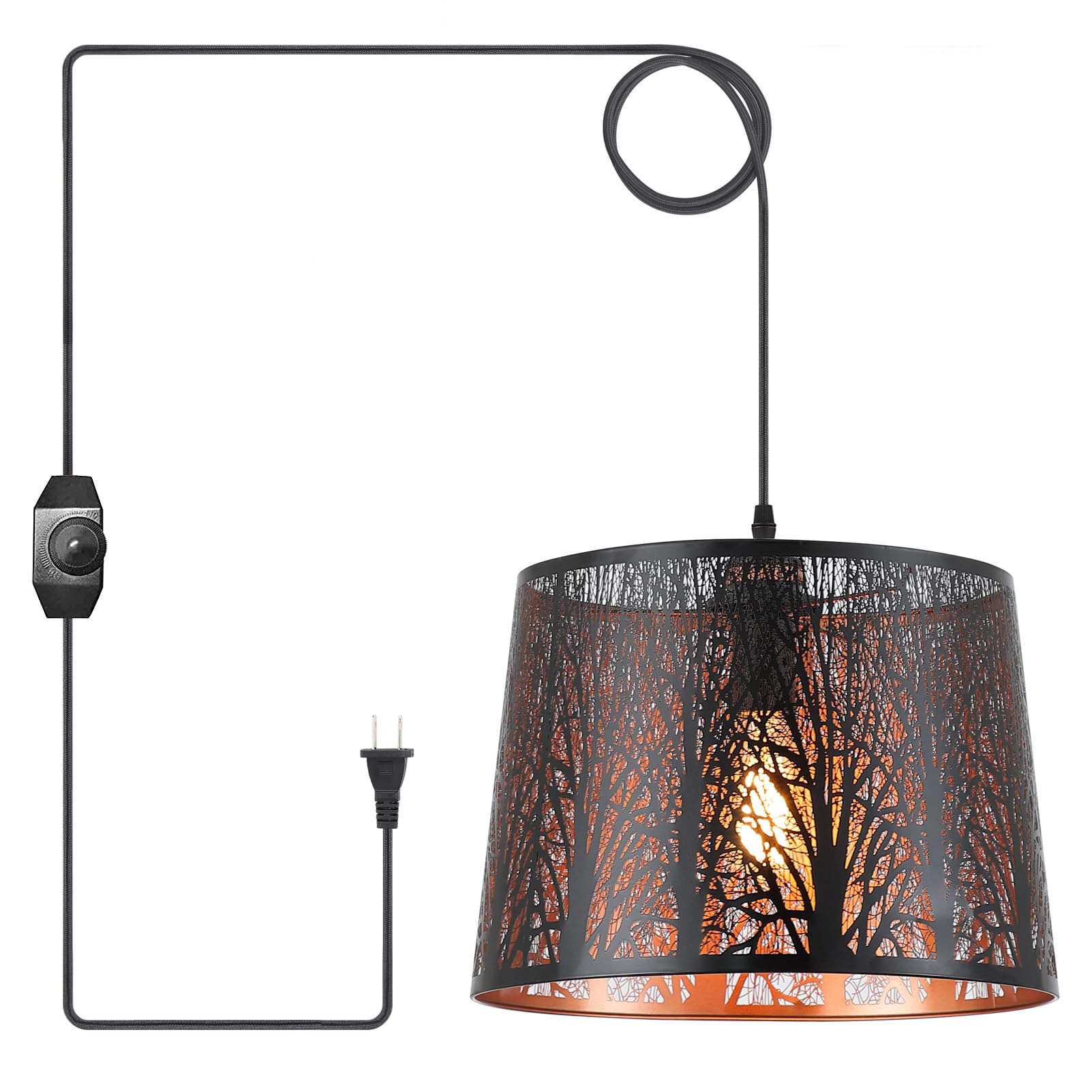 Modern Large Plug in Pendant Light with 14ft Handmade Woven Light Cord ...