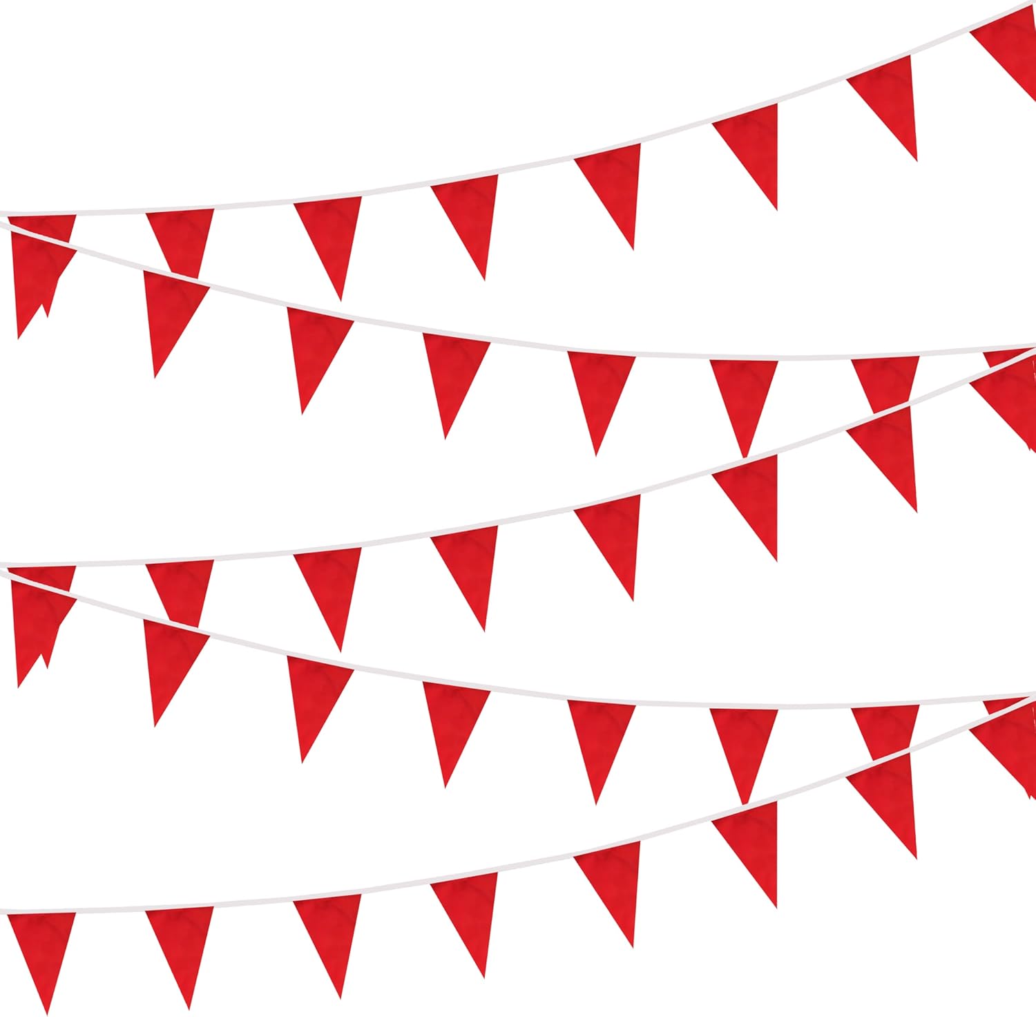 Amazon.com: Solid Red Pennant Banner Flags Red Blank String Hanging DIY ...
