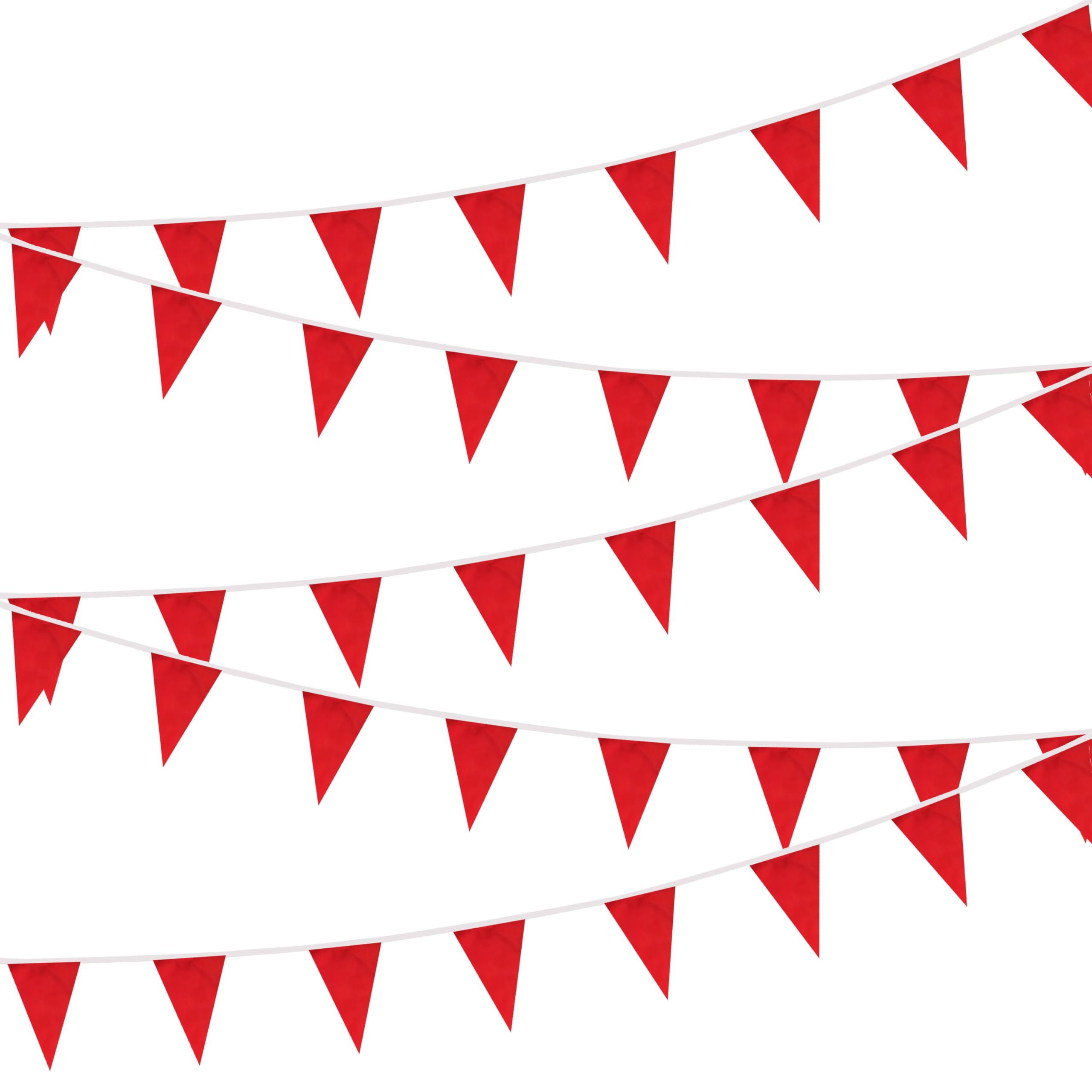 Amazon.com: Solid Red Pennant Banner Flags Red Blank String Hanging DIY ...