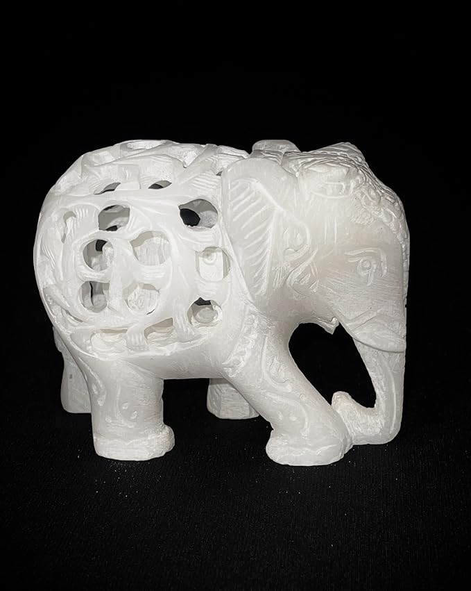 Buy Marble Two White Elephant Idol Set Elephant Statue Jodi (500 ...