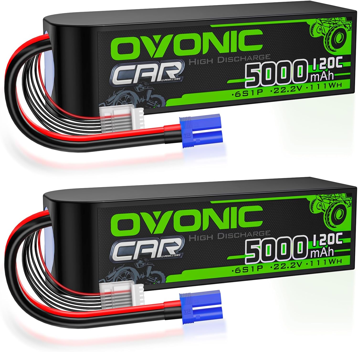 Amazon.com: OVONIC 6S LiPo Battery 22.2V 5000mAh 120C with T to TRA ...