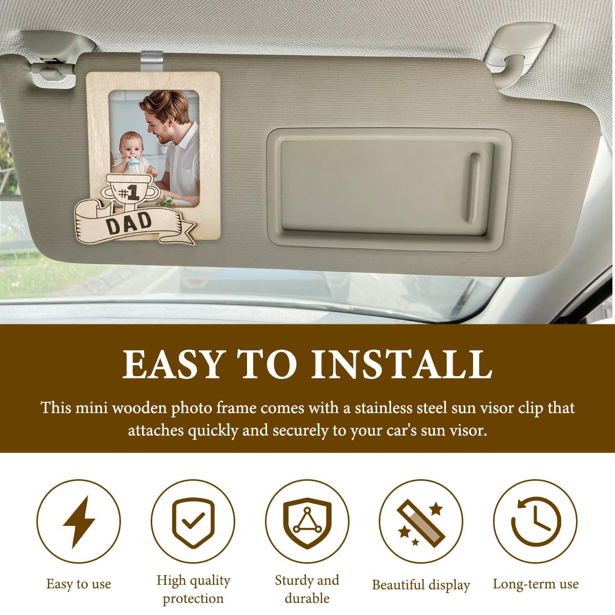 Snapklik.com : Car Visor Picture Frame, Wooden Photo Frame Visor Clip ...