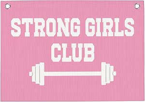 Amazon.com: Strong Girls Club Pink Gym Motivational Wall Art Banner ...