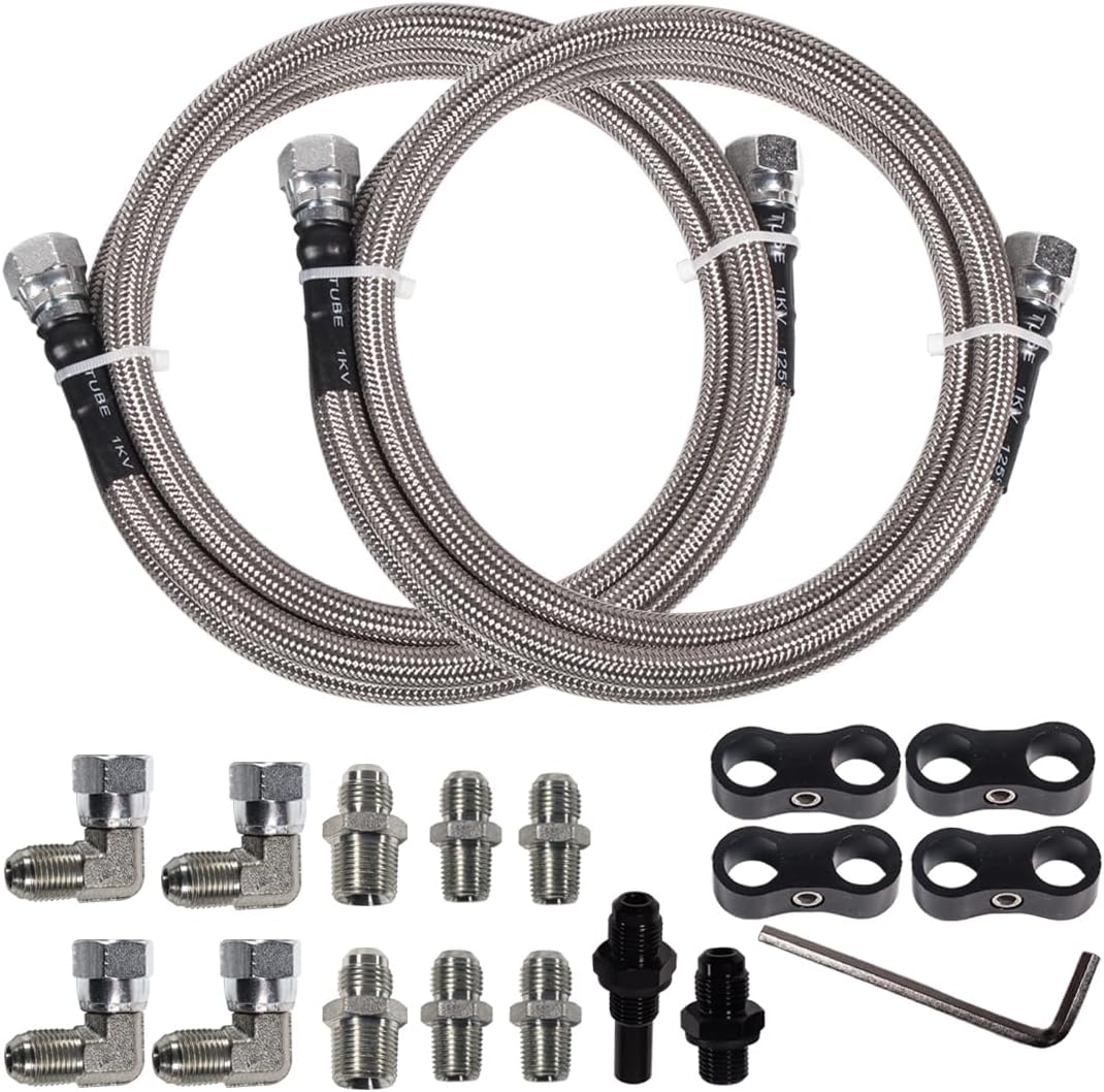 Amazon.com: 6AN 70" Transmission Fluid Oil Cooler Hose Line kit ...