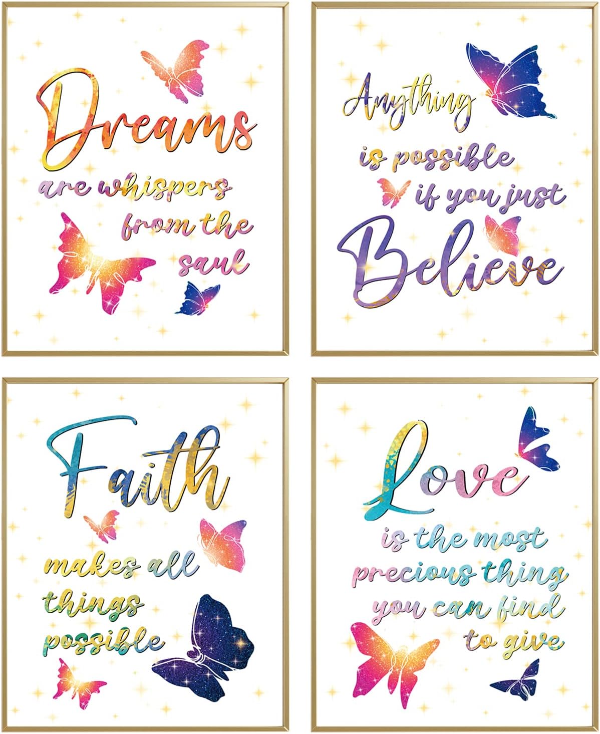 Amazon.com: Positive Affirmations Butterfly Wall Decor Poster ...